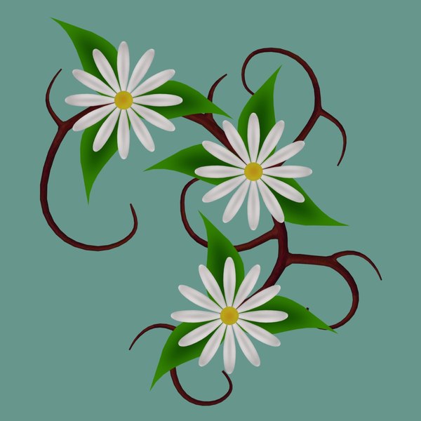 3ds max wall flowers fg