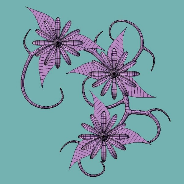 3ds max wall flowers fg