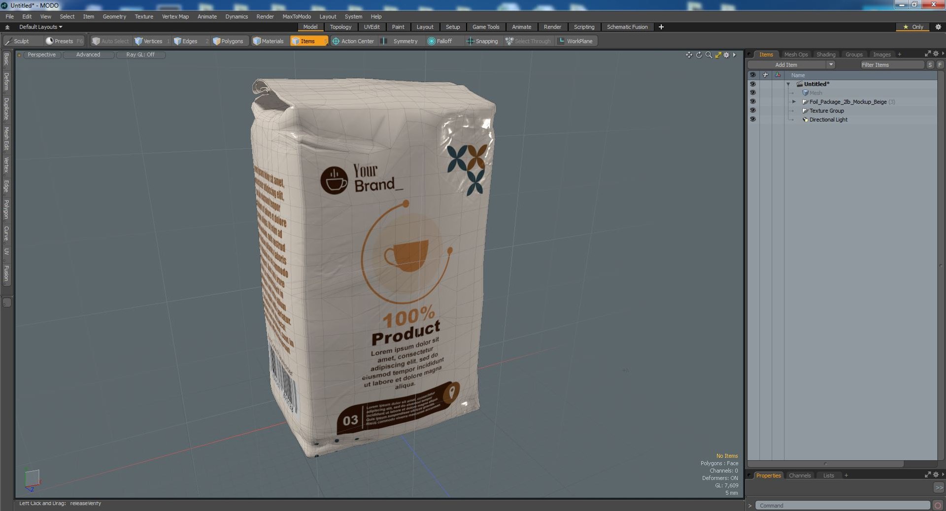 3D Foil Package 2lb Mockup Beige model - TurboSquid 1926866