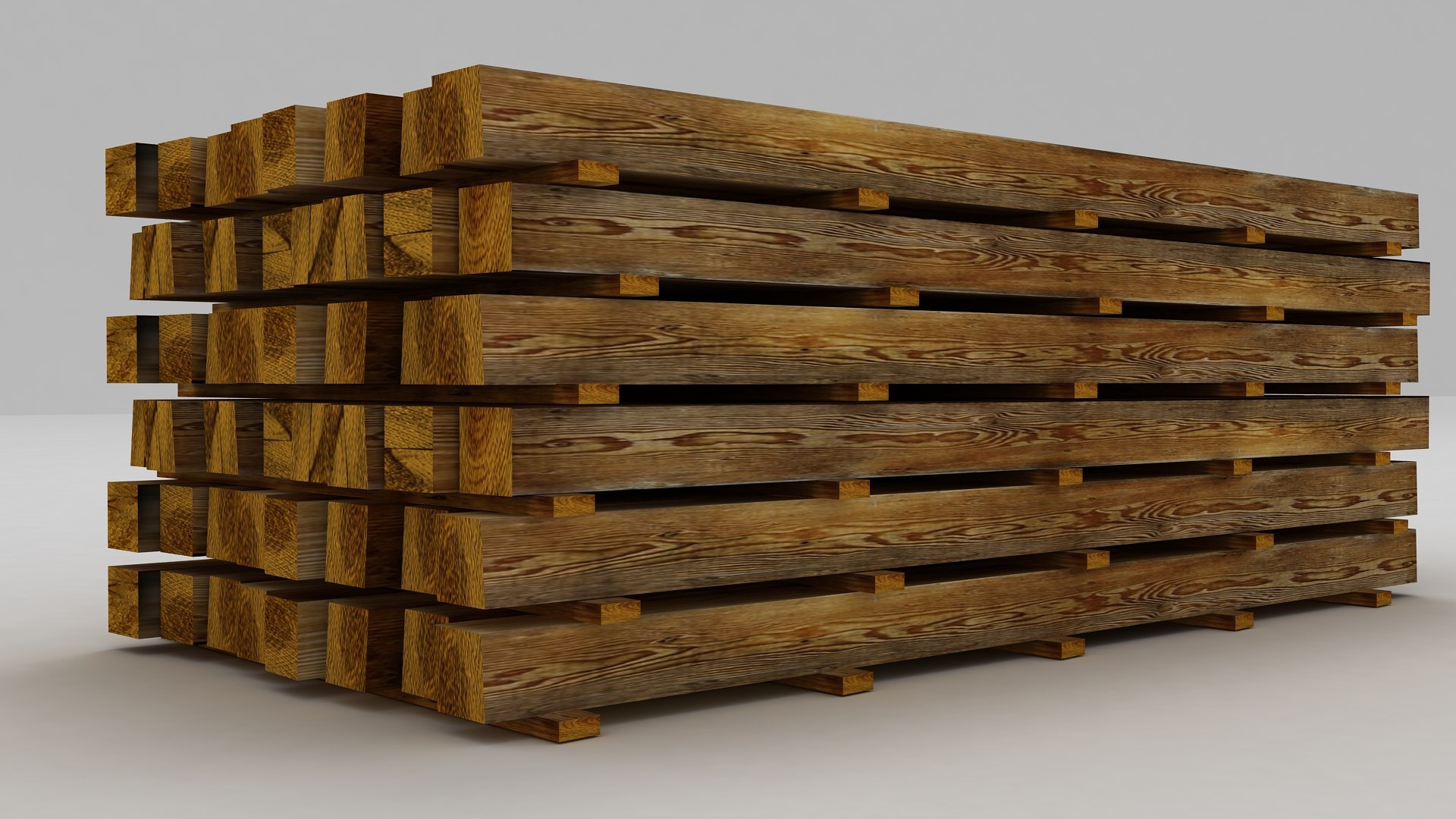Wooden Bar Stack Model - TurboSquid 1959993
