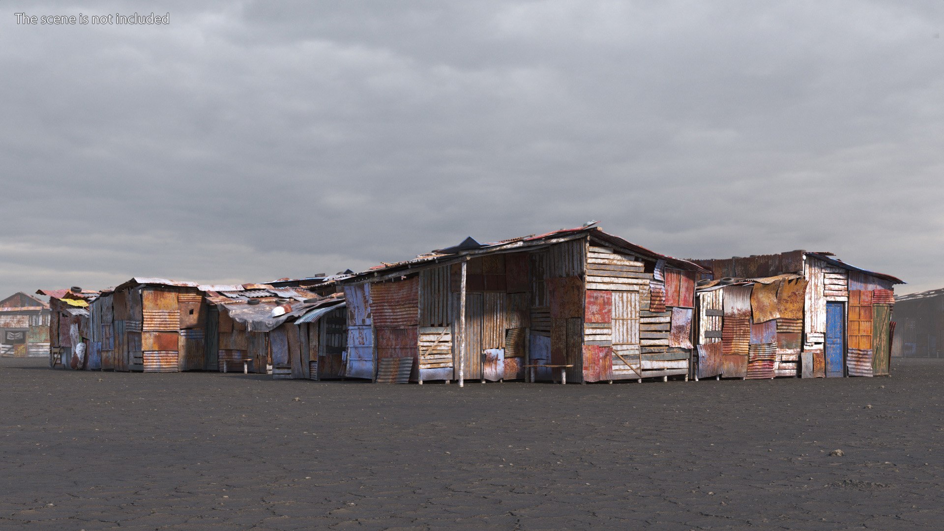 Scattered Metal Hut Cluster 3D Model - TurboSquid 2330156