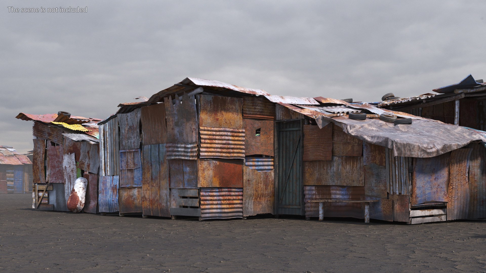 Scattered Metal Hut Cluster 3D Model - TurboSquid 2330156