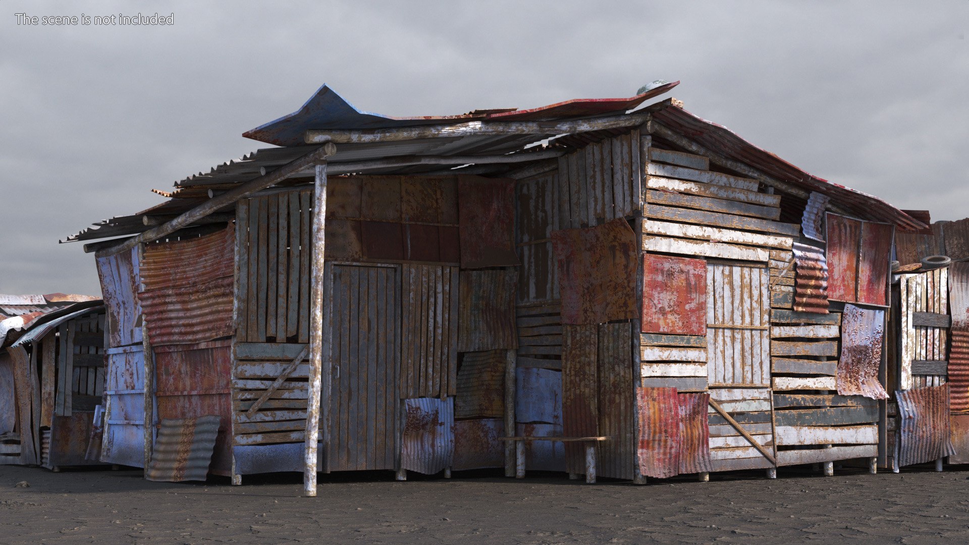 Scattered Metal Hut Cluster 3D Model - TurboSquid 2330156