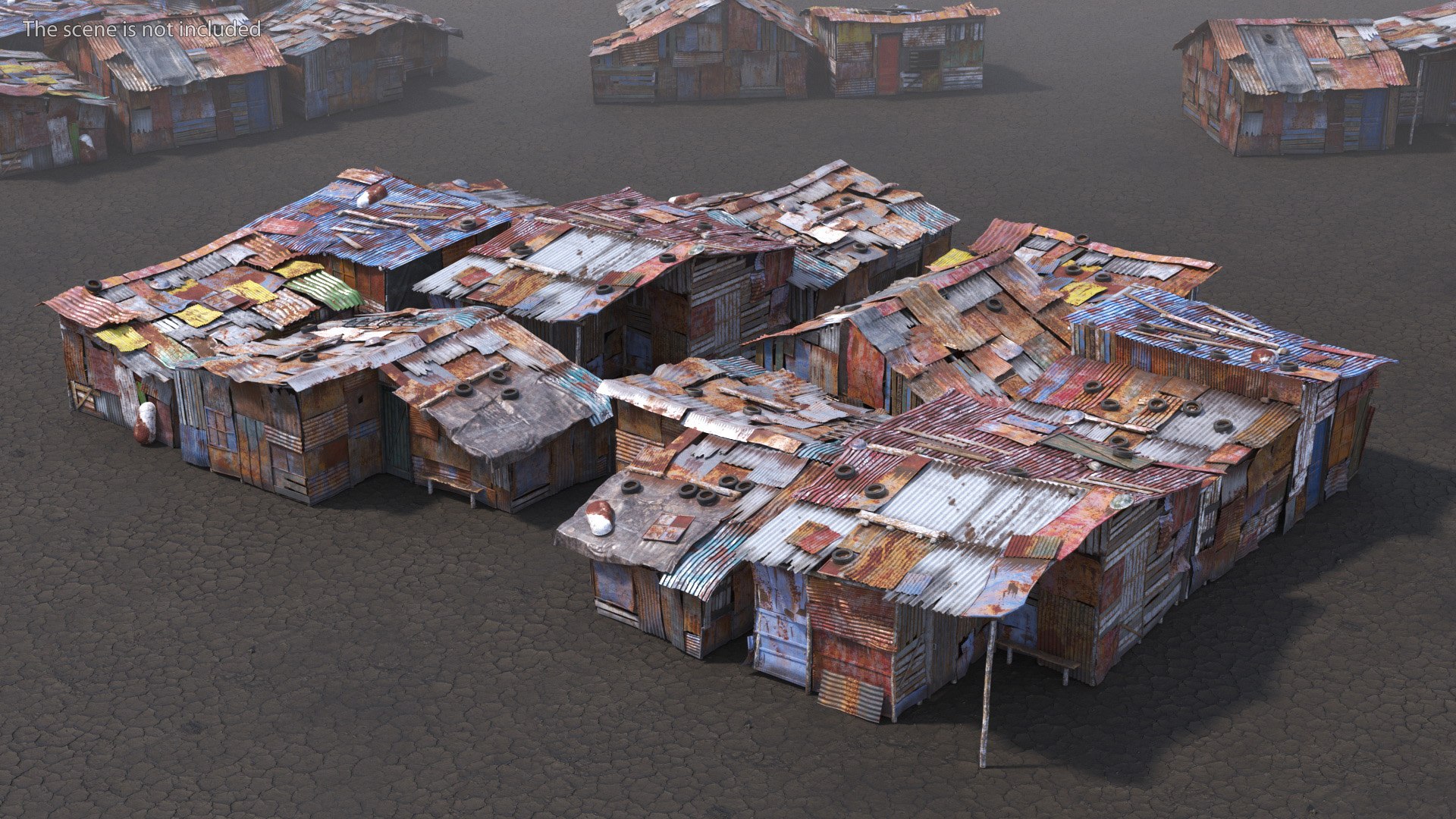 Scattered Metal Hut Cluster 3D Model - TurboSquid 2330156