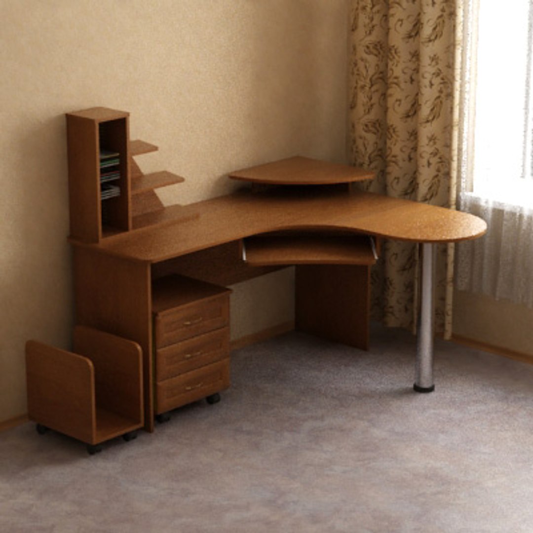 3d computer desk model