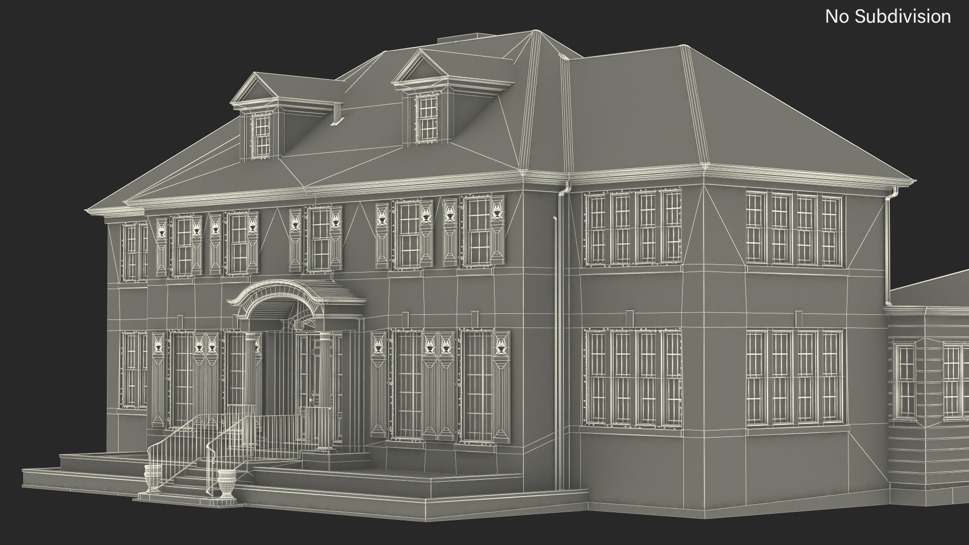 3D Classic Brick Colonial House Model - TurboSquid 2391403