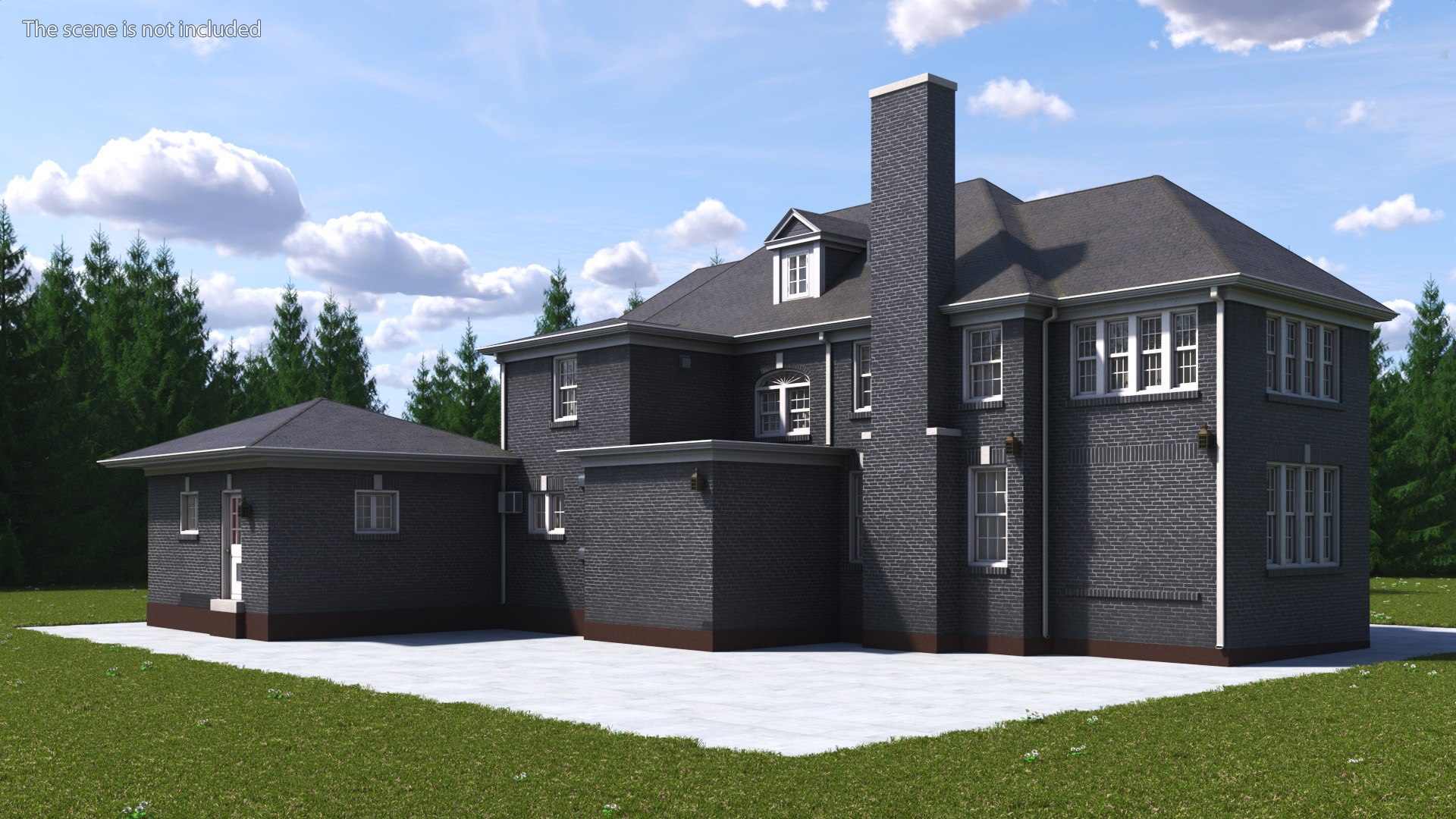 3D Classic Brick Colonial House Model - TurboSquid 2391403