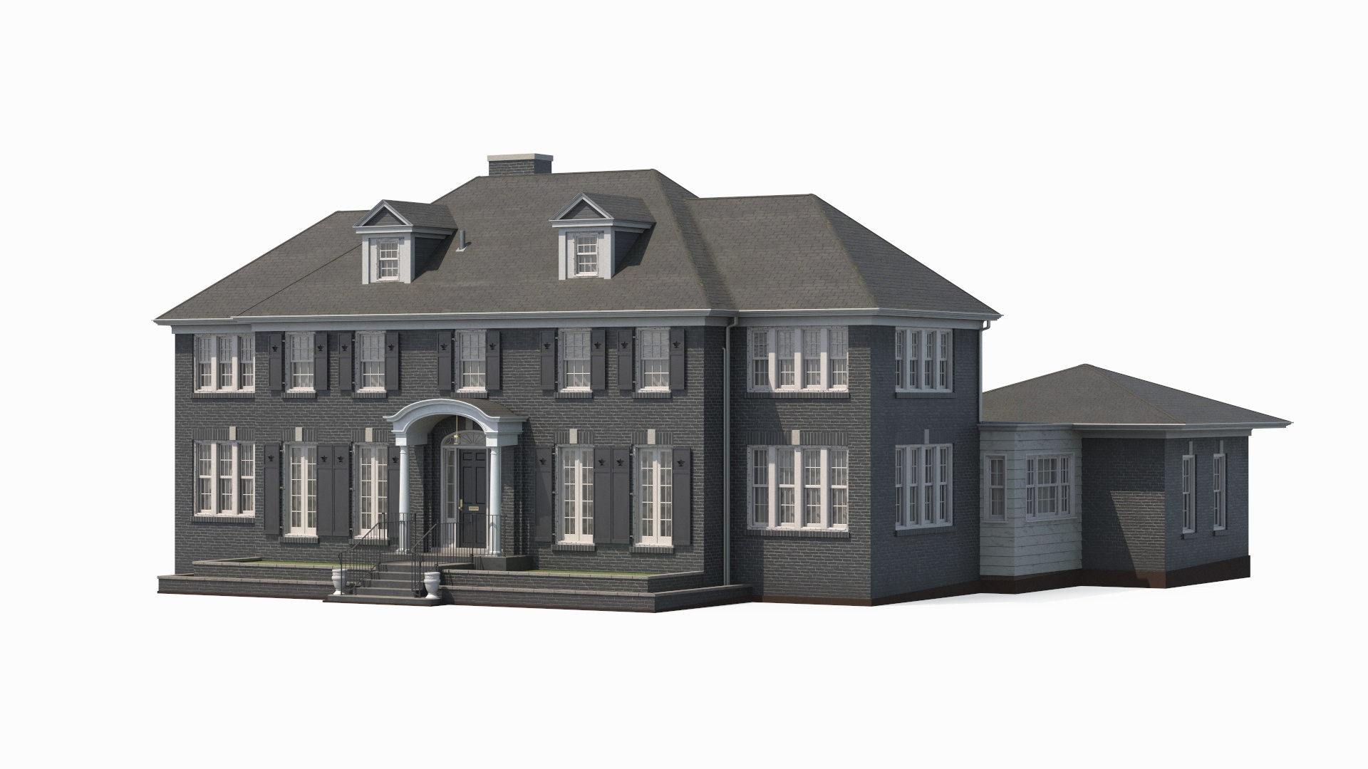 3D Classic Brick Colonial House Model - TurboSquid 2391403