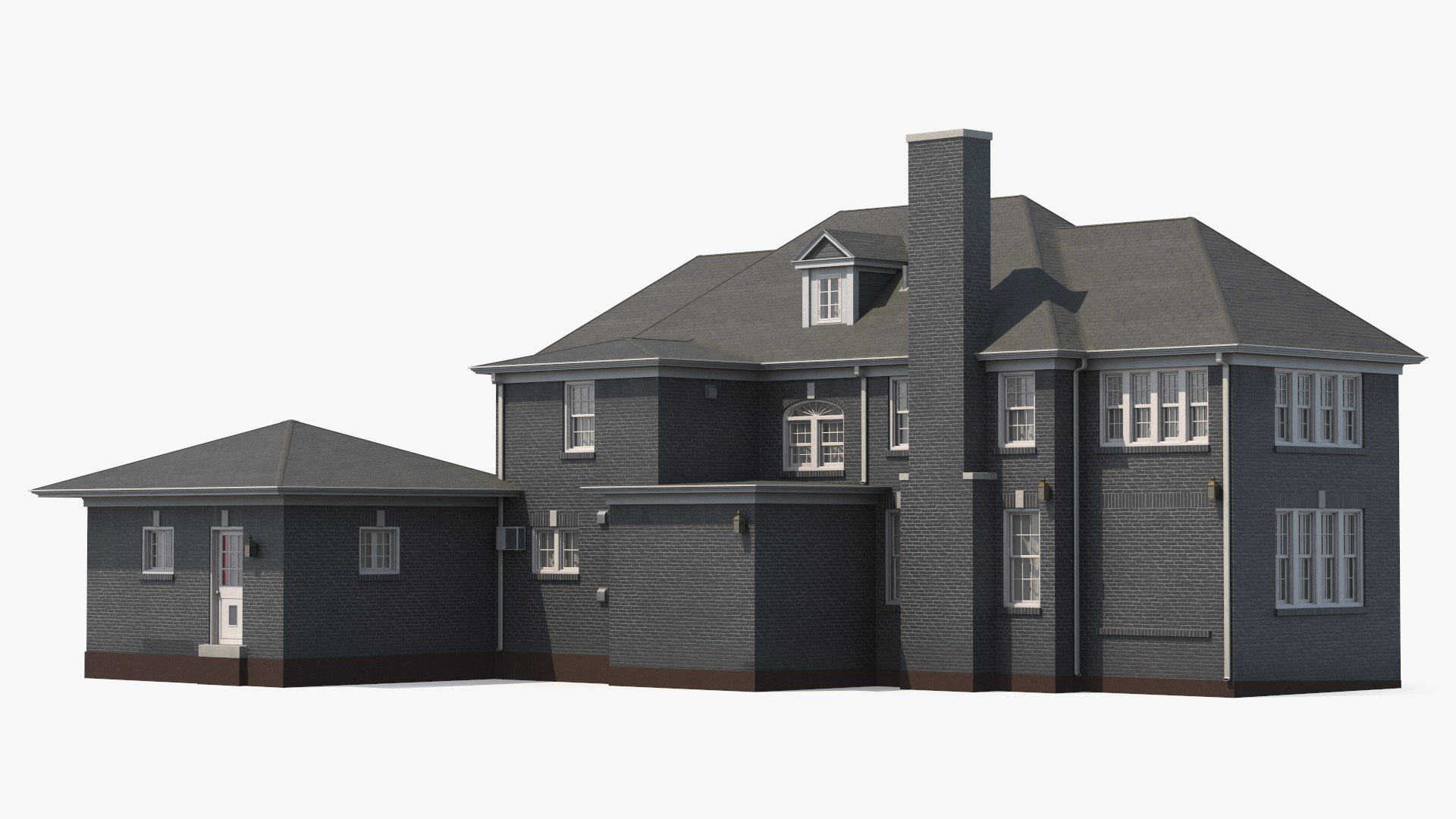3D Classic Brick Colonial House Model - TurboSquid 2391403