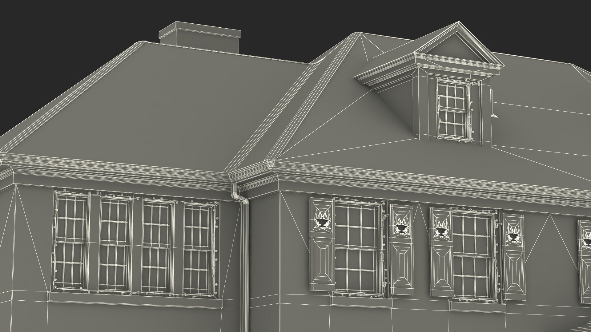 3D Classic Brick Colonial House Model - TurboSquid 2391403