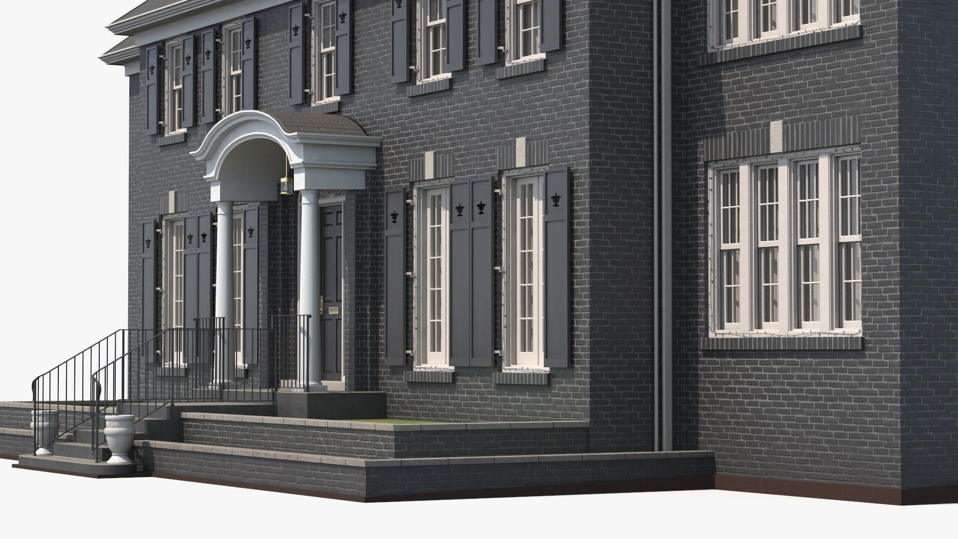 3D Classic Brick Colonial House Model - TurboSquid 2391403