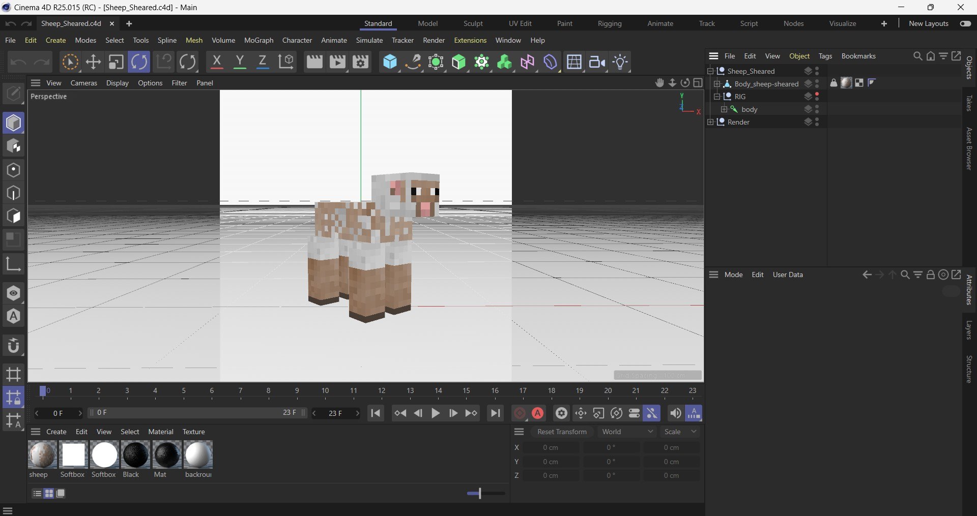 Sheep Sheared Minecraft 3D Model - TurboSquid 2364705