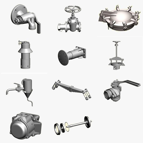modelo 3d colección de piezas de máquinas - TurboSquid 2123430