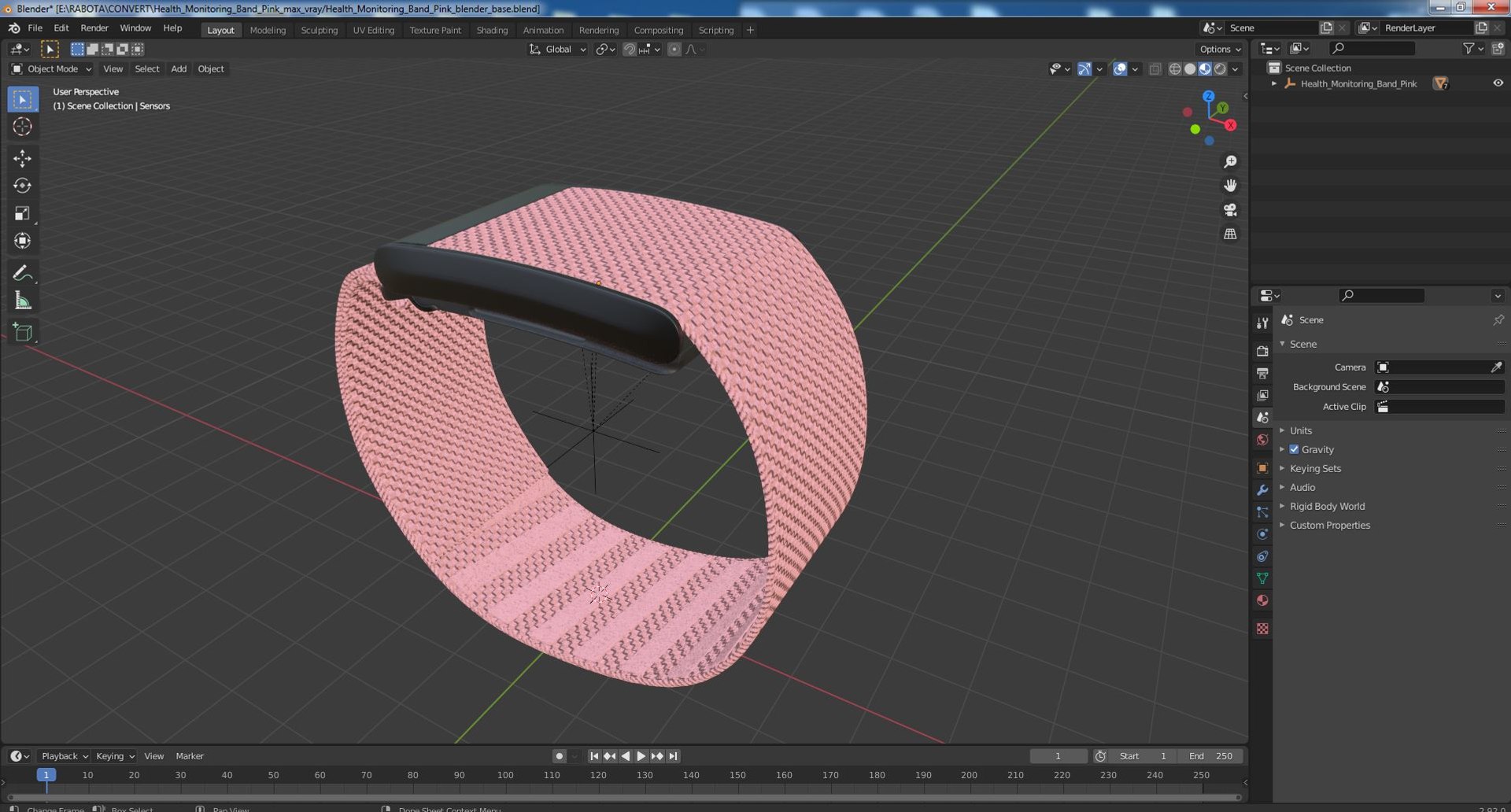 Health Monitoring Band Pink 3D Model - TurboSquid 2115642