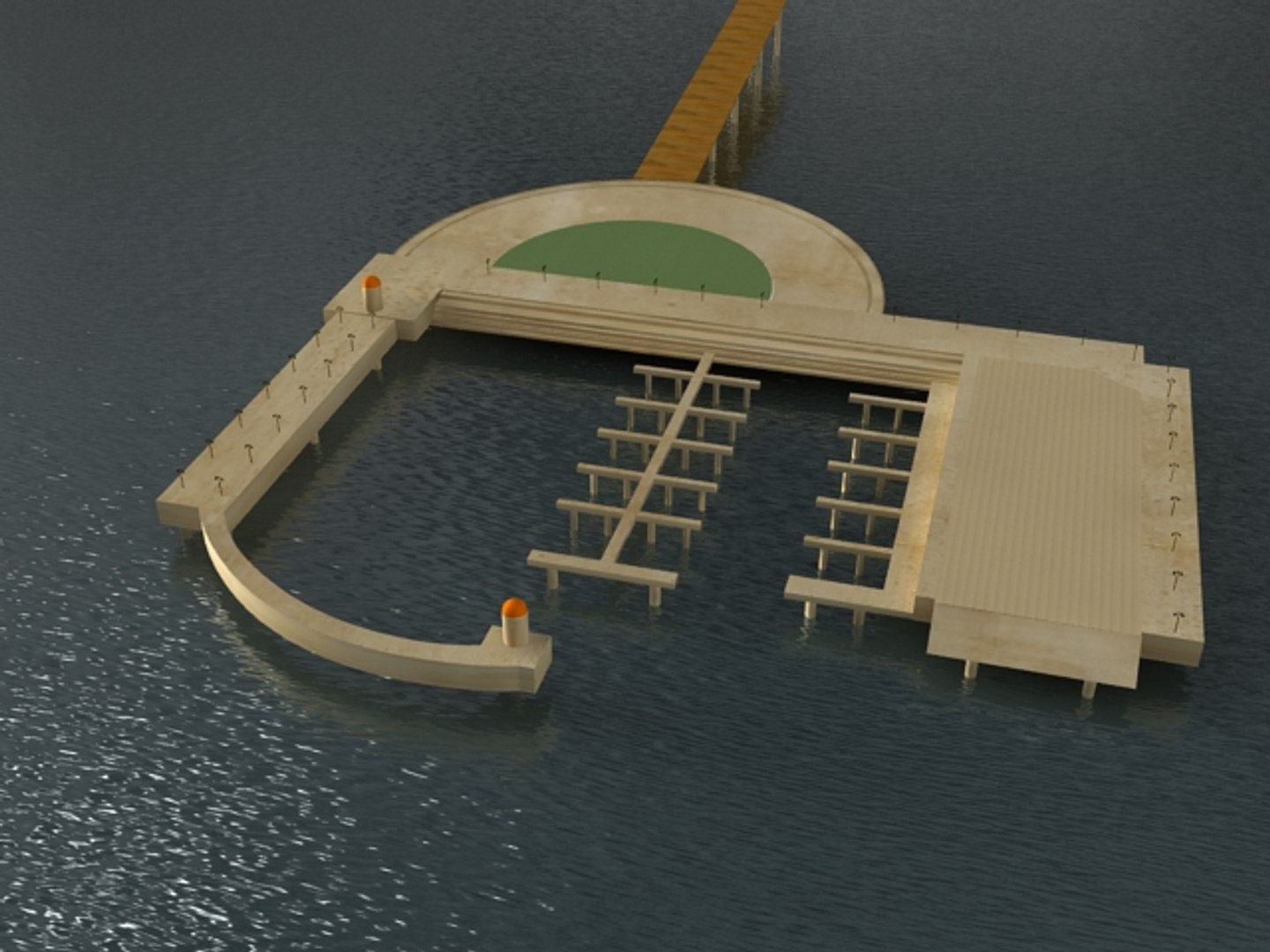 3d Model Ship Dock Architectural