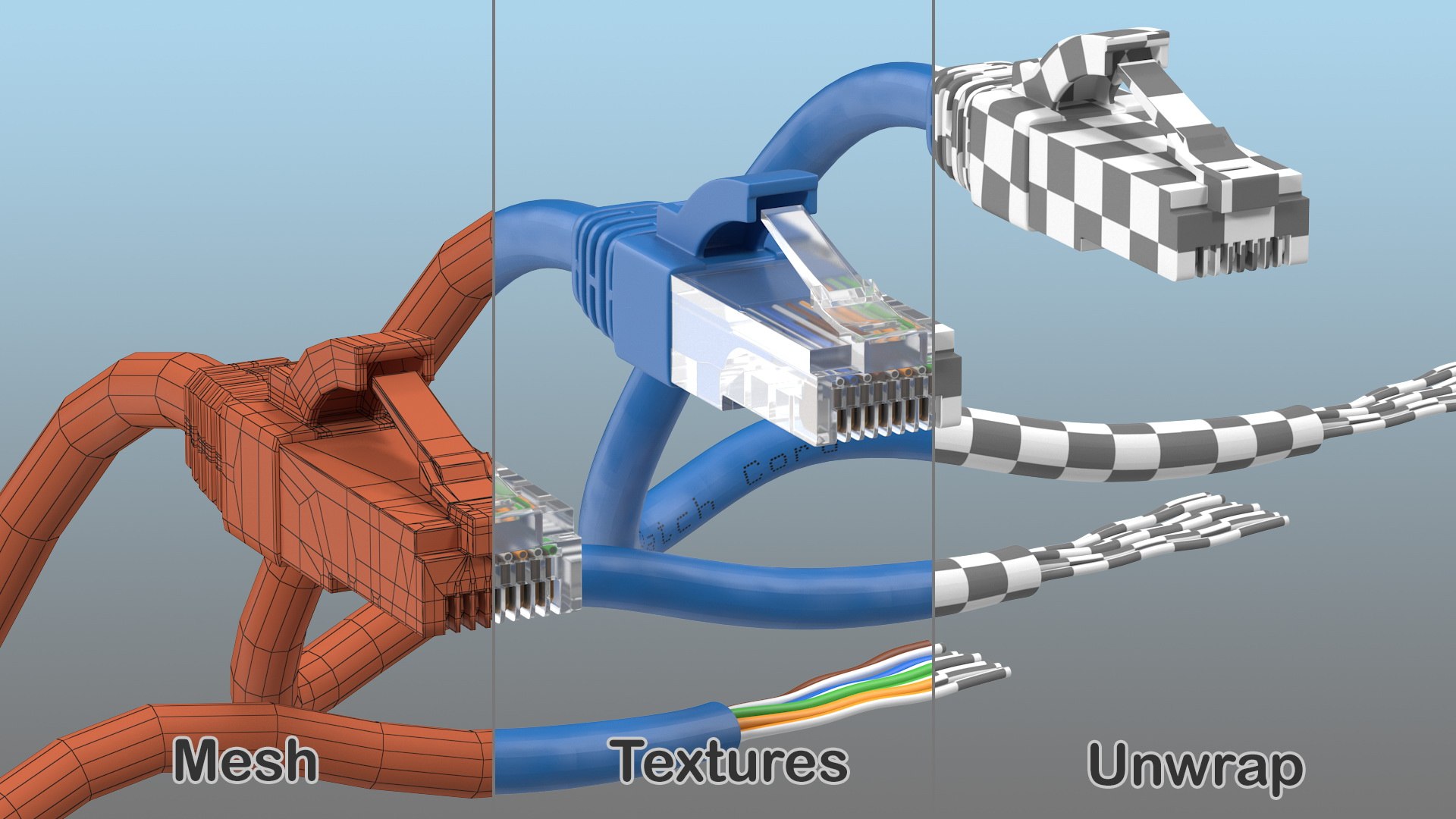 Rj45 Cable Cut 3D - TurboSquid 1458562