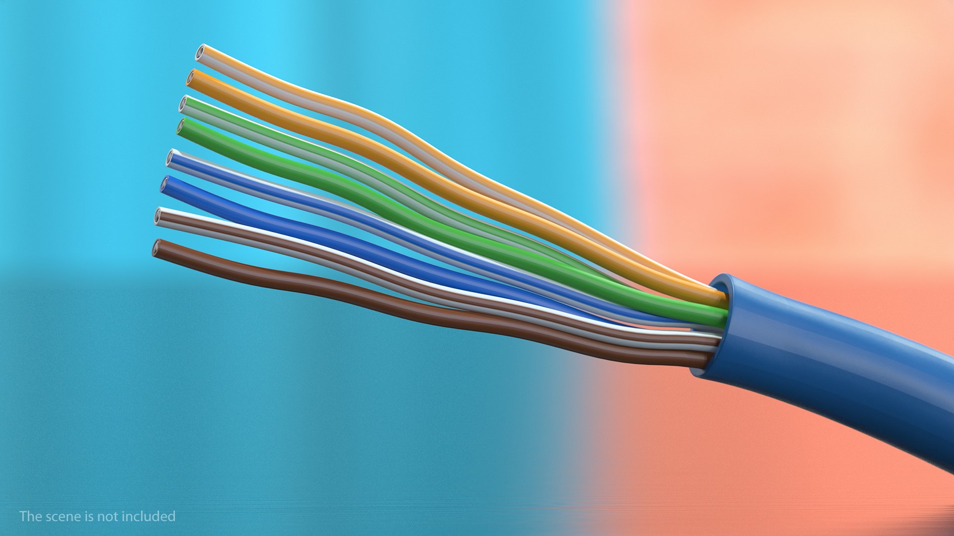 Rj45 Cable Cut 3D - TurboSquid 1458562