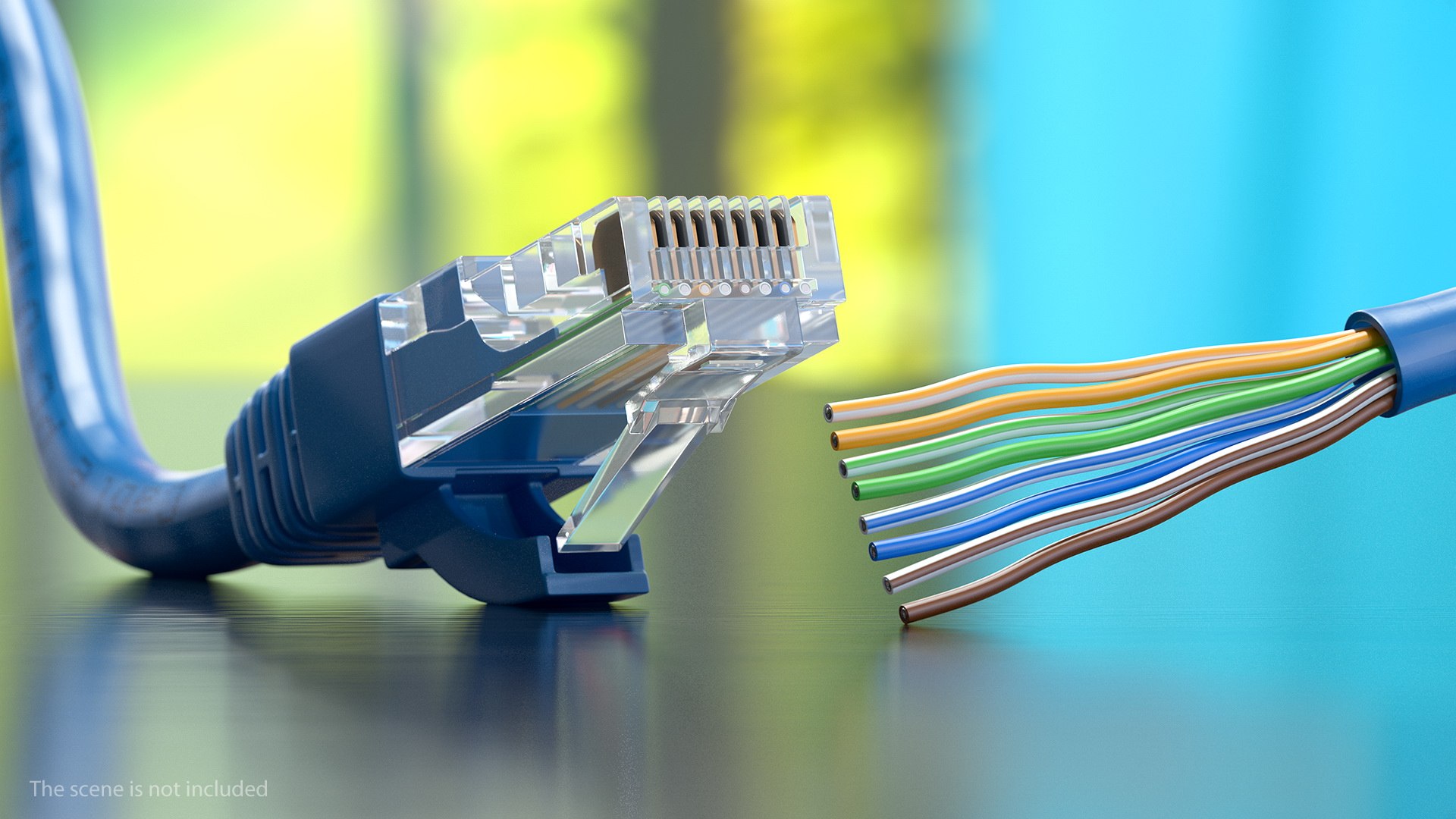 Rj45 Cable Cut 3D - TurboSquid 1458562