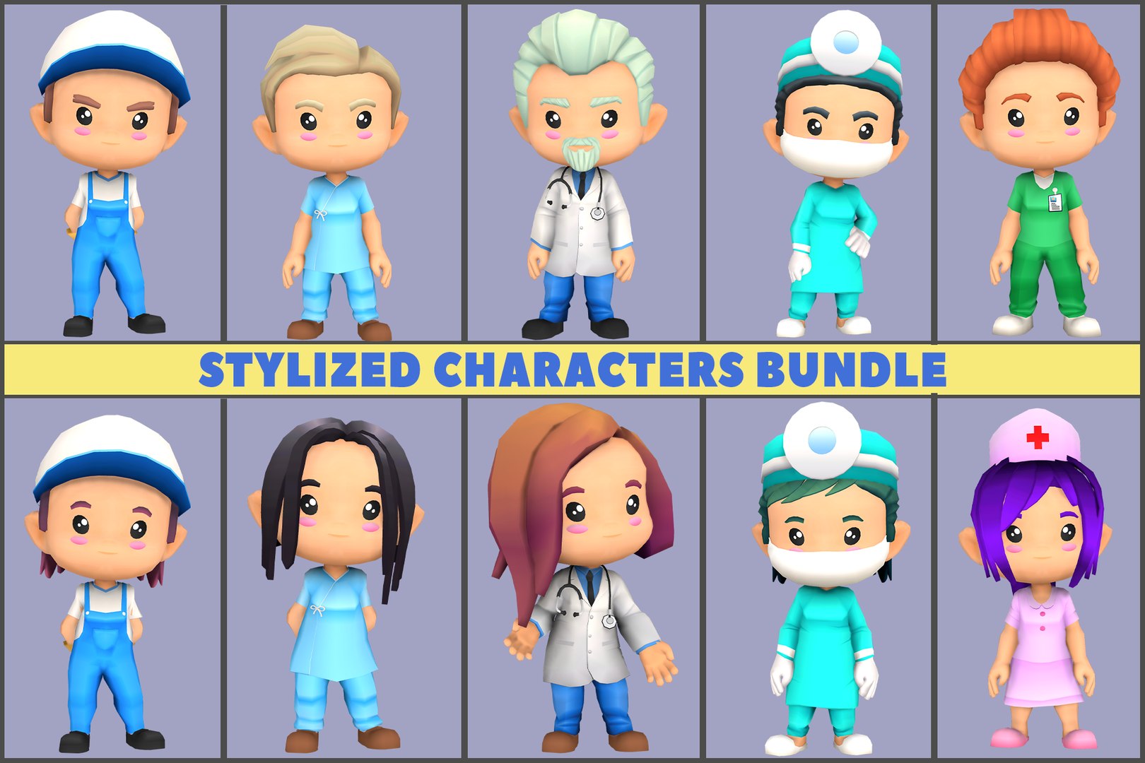 3D Royalty Hospital Stylized Characters Bundle - TurboSquid 2277175