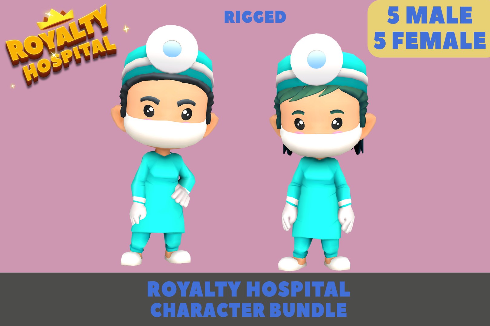 3D Royalty Hospital Stylized Characters Bundle - TurboSquid 2277175