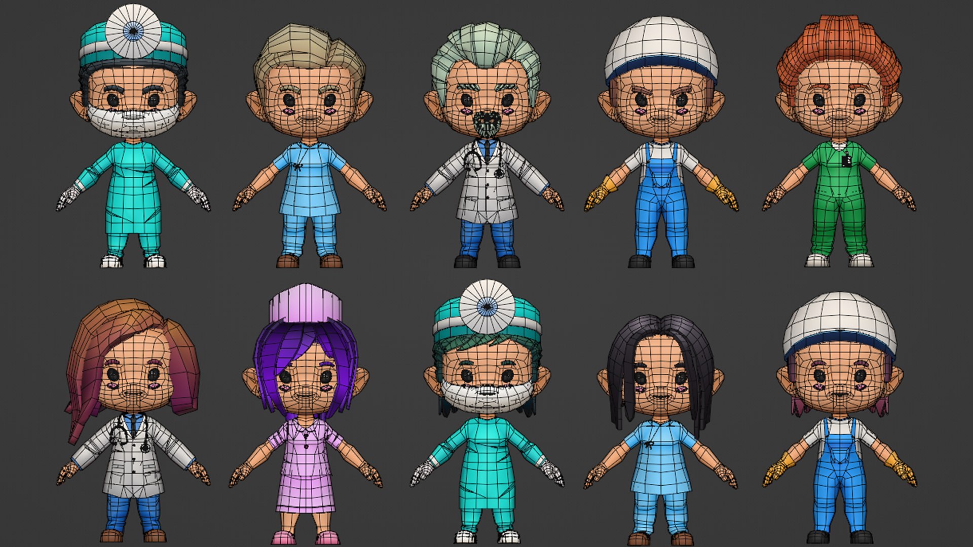 3D Royalty Hospital Stylized Characters Bundle - TurboSquid 2277175