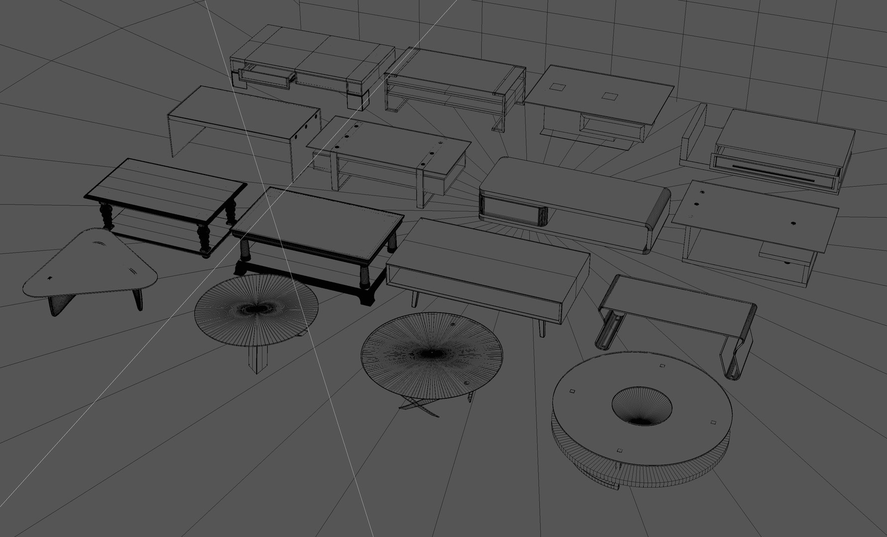 Coffee Tables Collection Model - TurboSquid 2222302