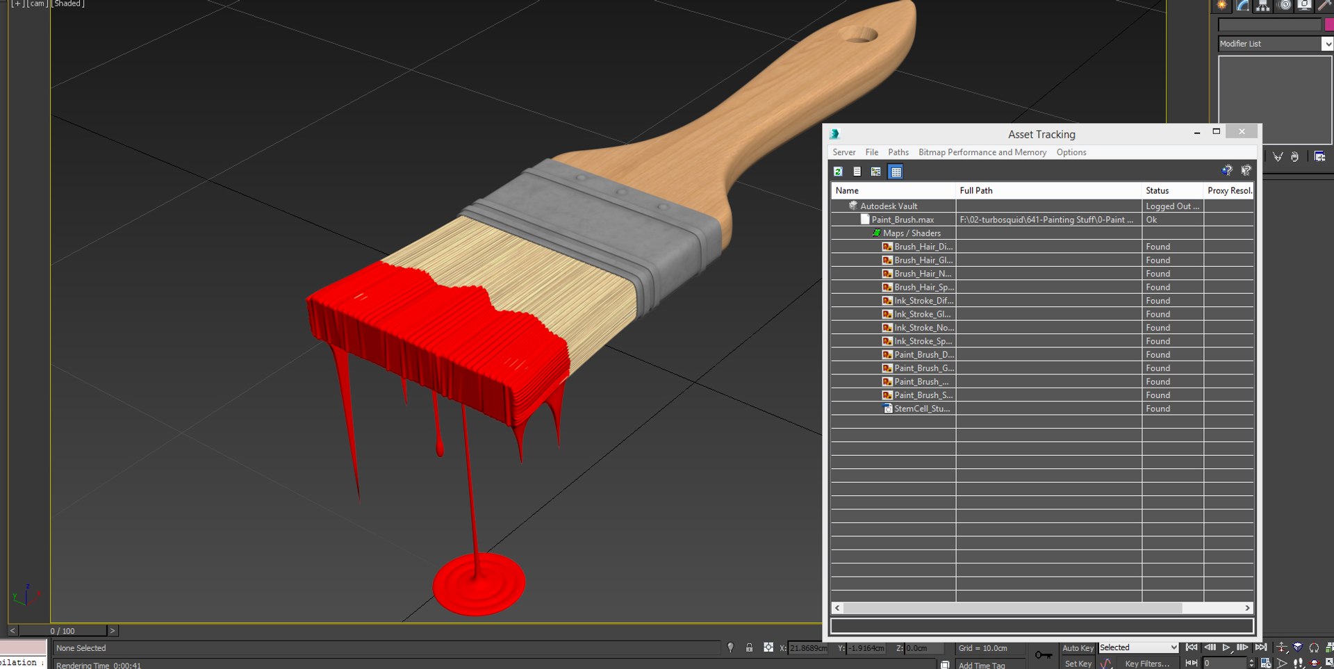 3D Paint Brush With Ink Stroke Model - TurboSquid 1875950