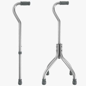 walking stick wood 3d model