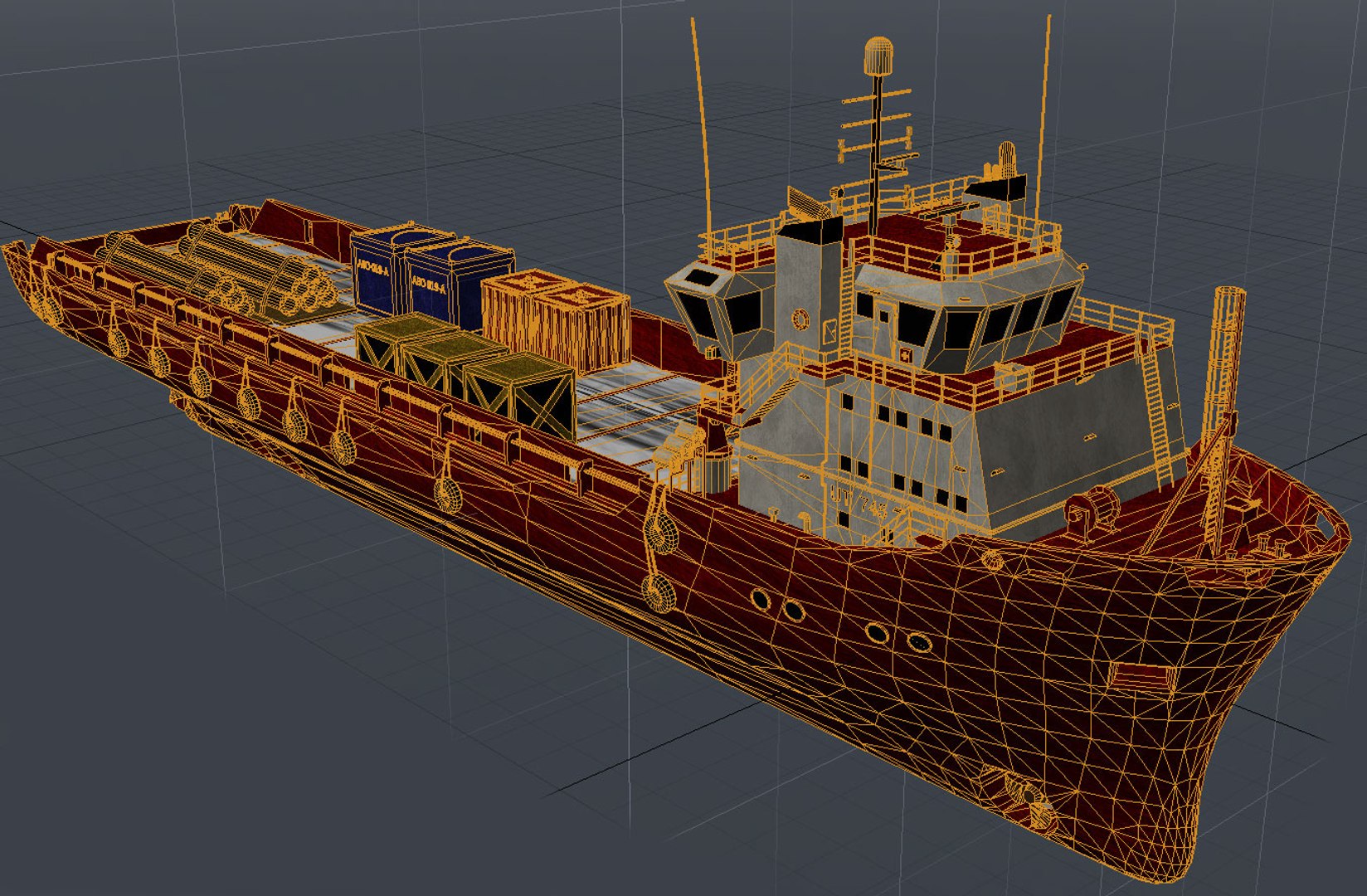 Platform Supply Vessel Ut745 3d Model