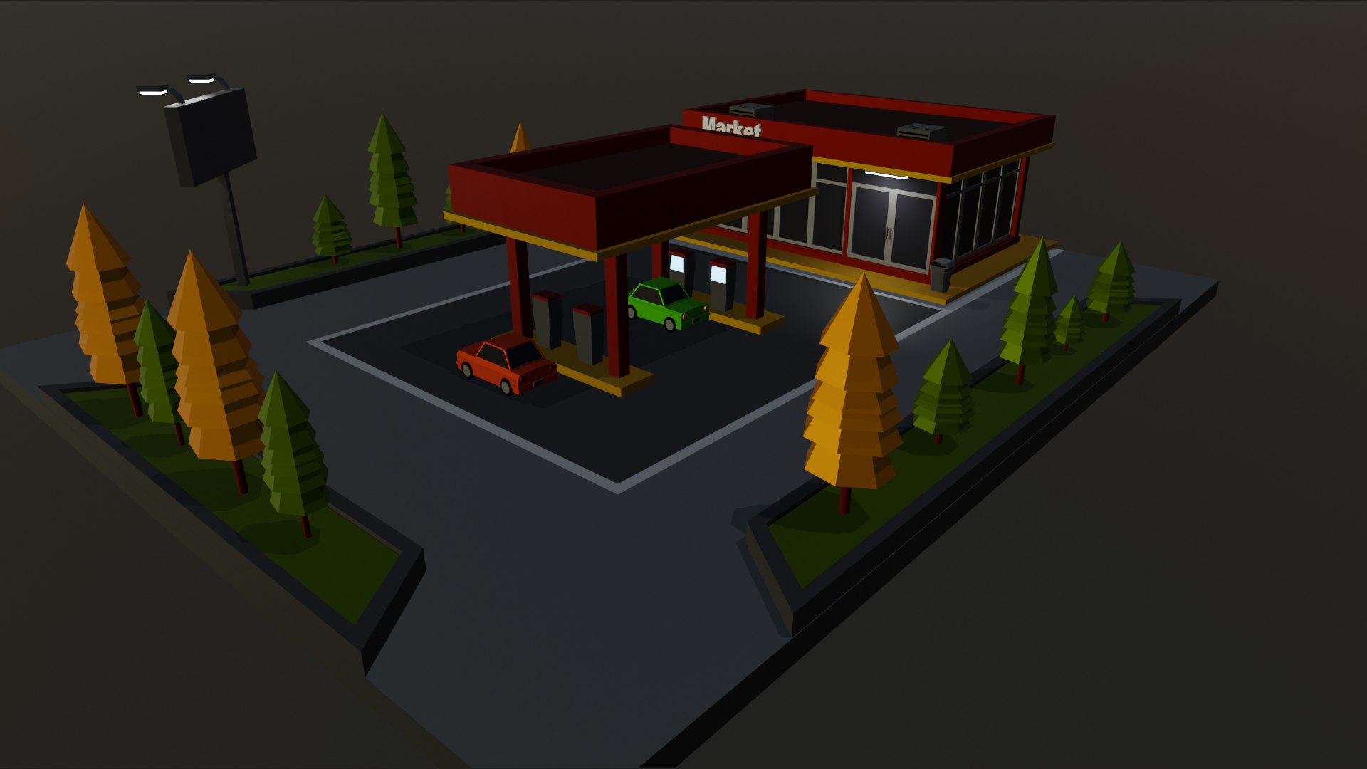 Low Poly Gas Station 3D Model - TurboSquid 2313359