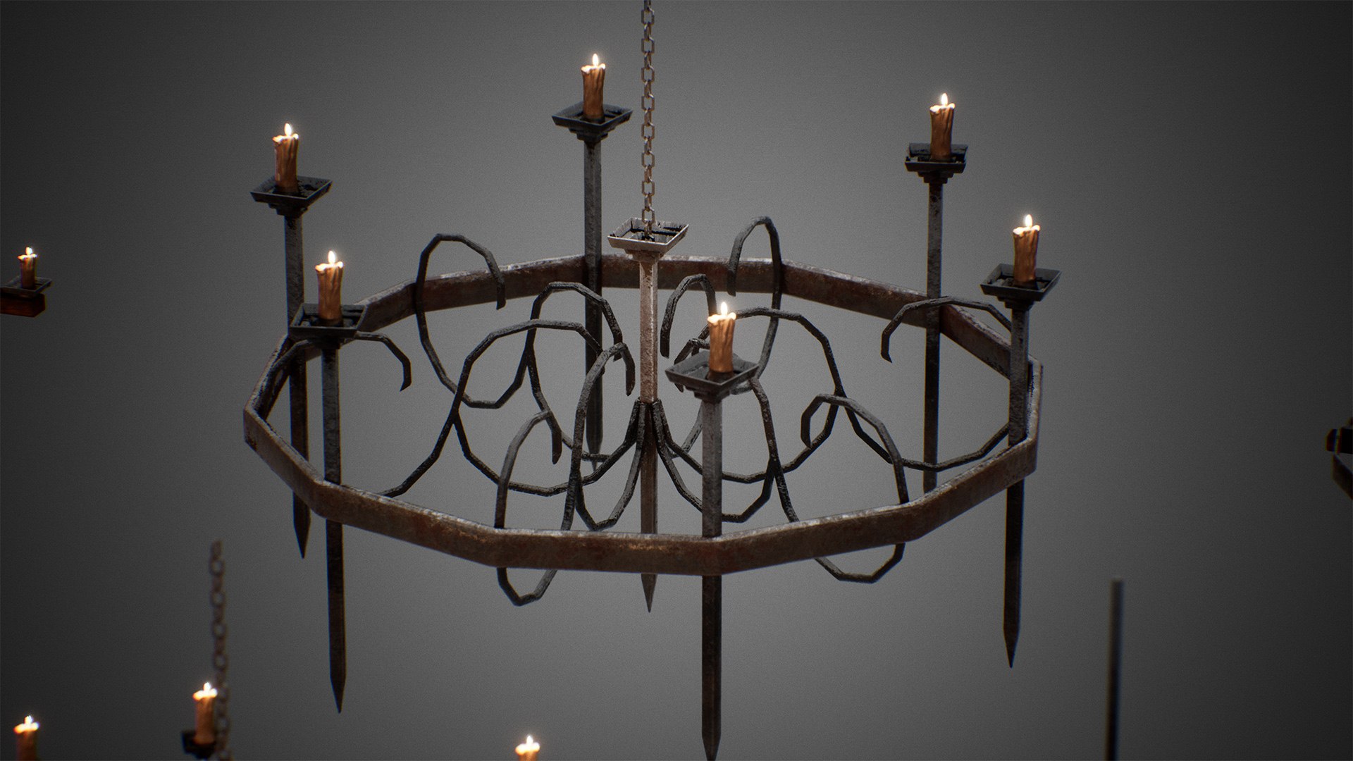 3D Medieval Chandeliers 12 Assets - TurboSquid 2111186