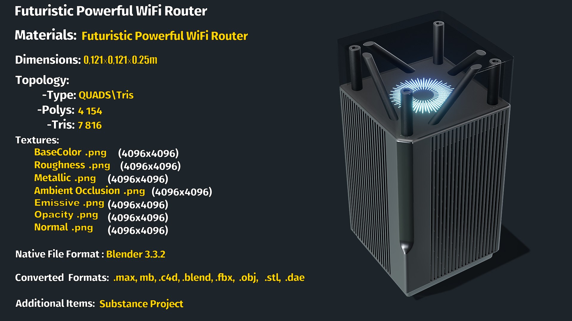 Futuristic Powerful WiFi Router Model - TurboSquid 2029235