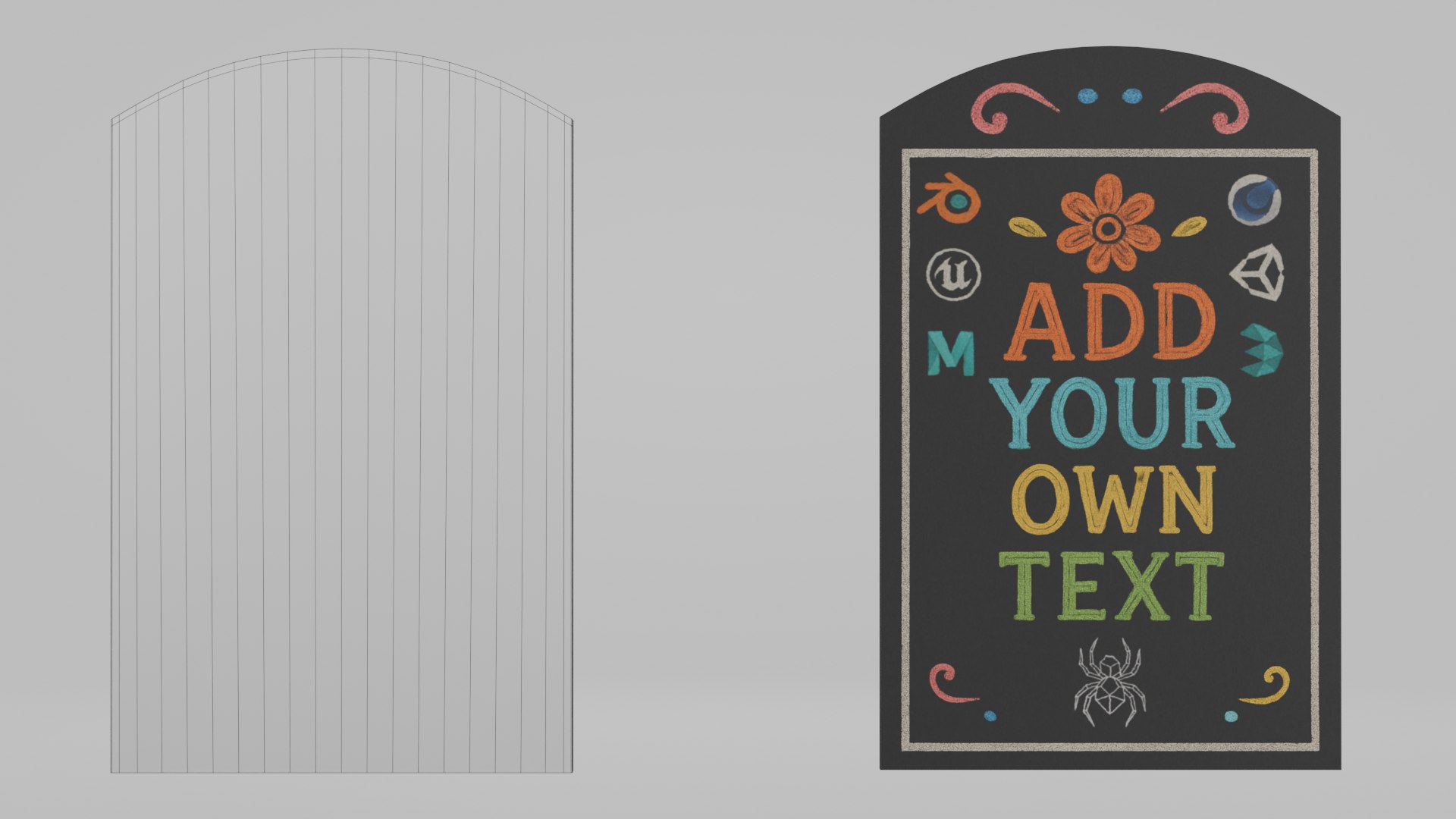 3D Customizable Wall-Mounted Blackboard - Complete Unframed Writing ...
