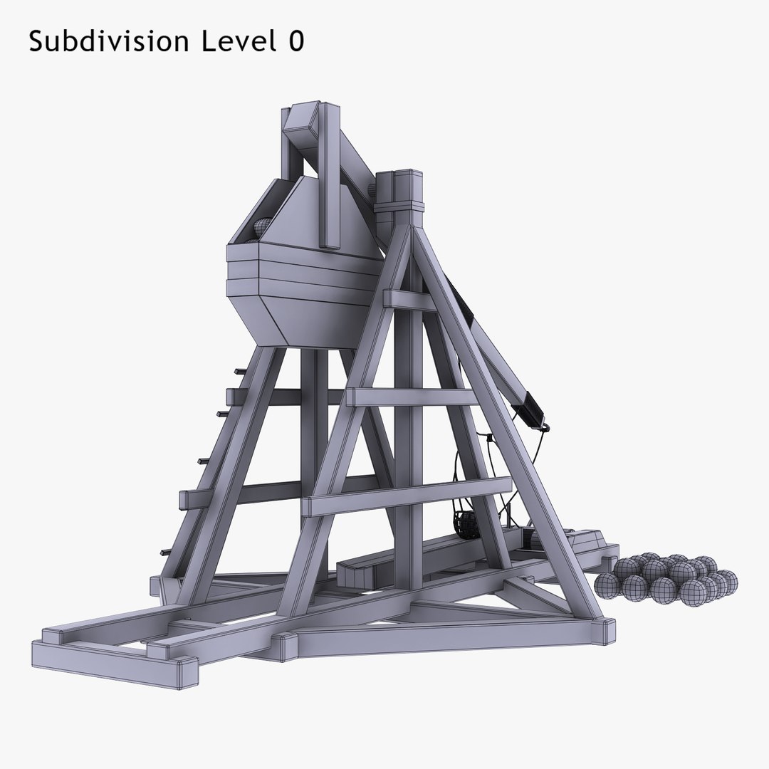 3d Model Medieval Trebuchet Artillery