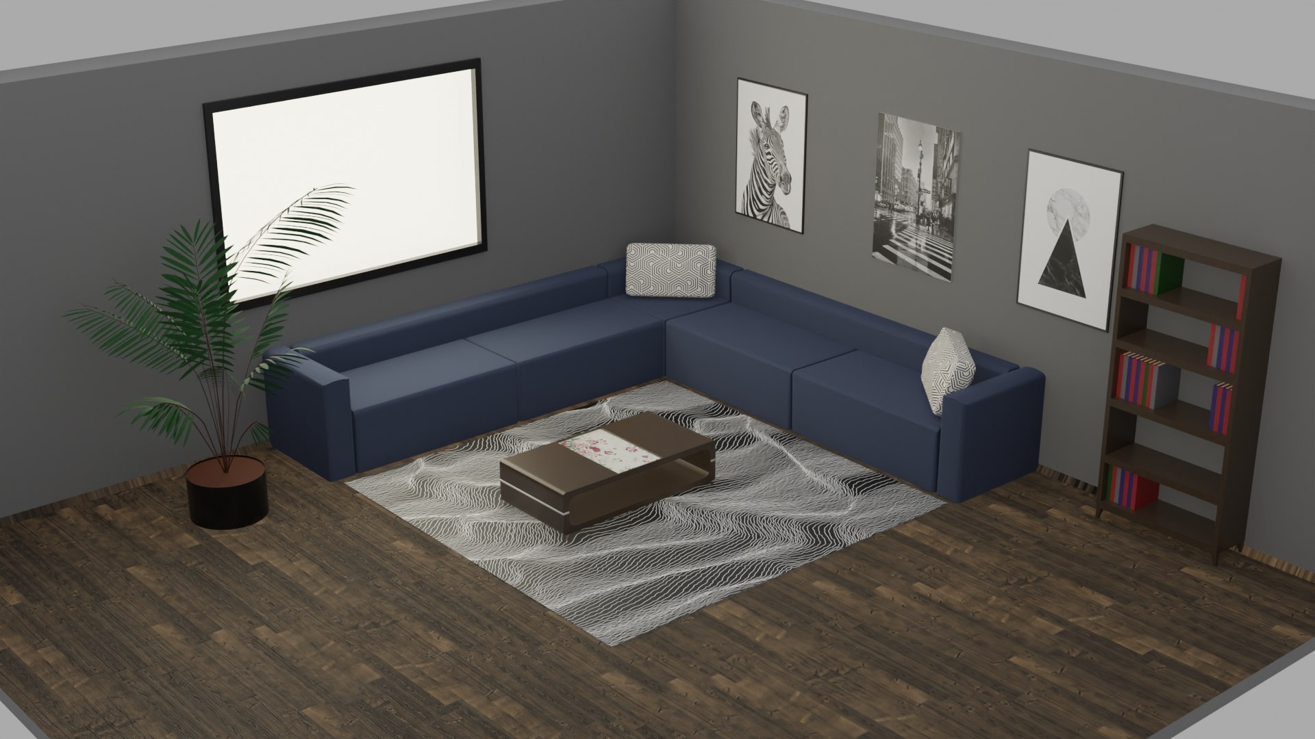 3D Low-poly Living Room - TurboSquid 1640024