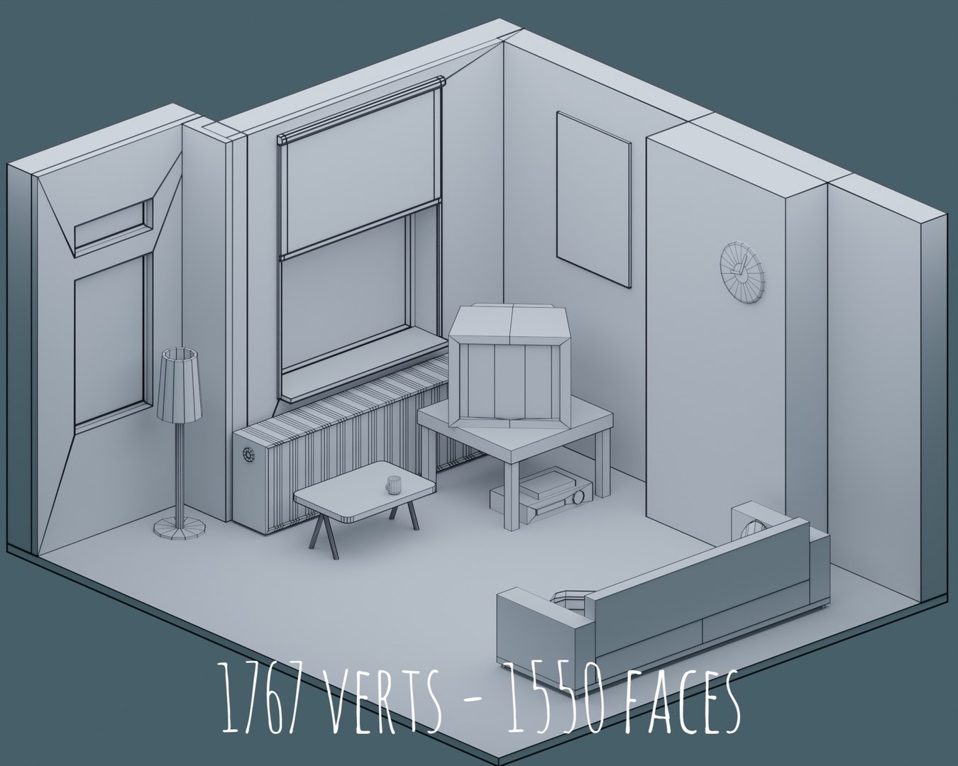 3D Low-poly Living Room - TurboSquid 1640024