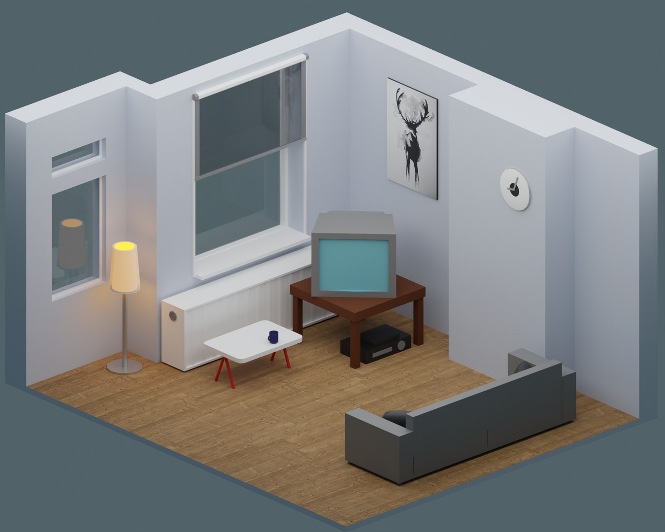 3D Low-poly Living Room - TurboSquid 1640024
