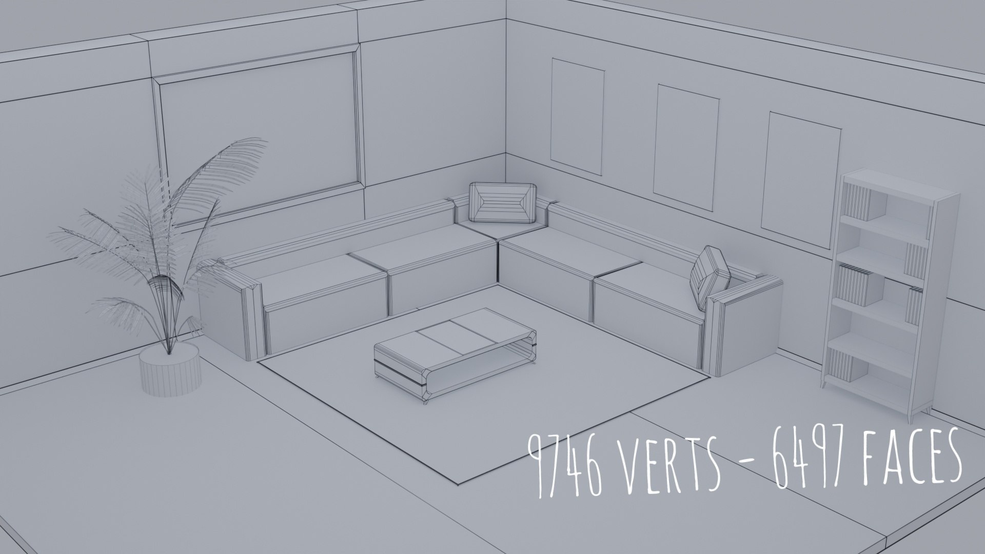 3D Low-poly Living Room - TurboSquid 1640024