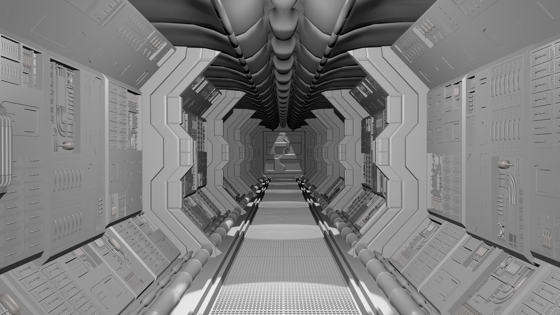 Spaceship Corridor 3d Model