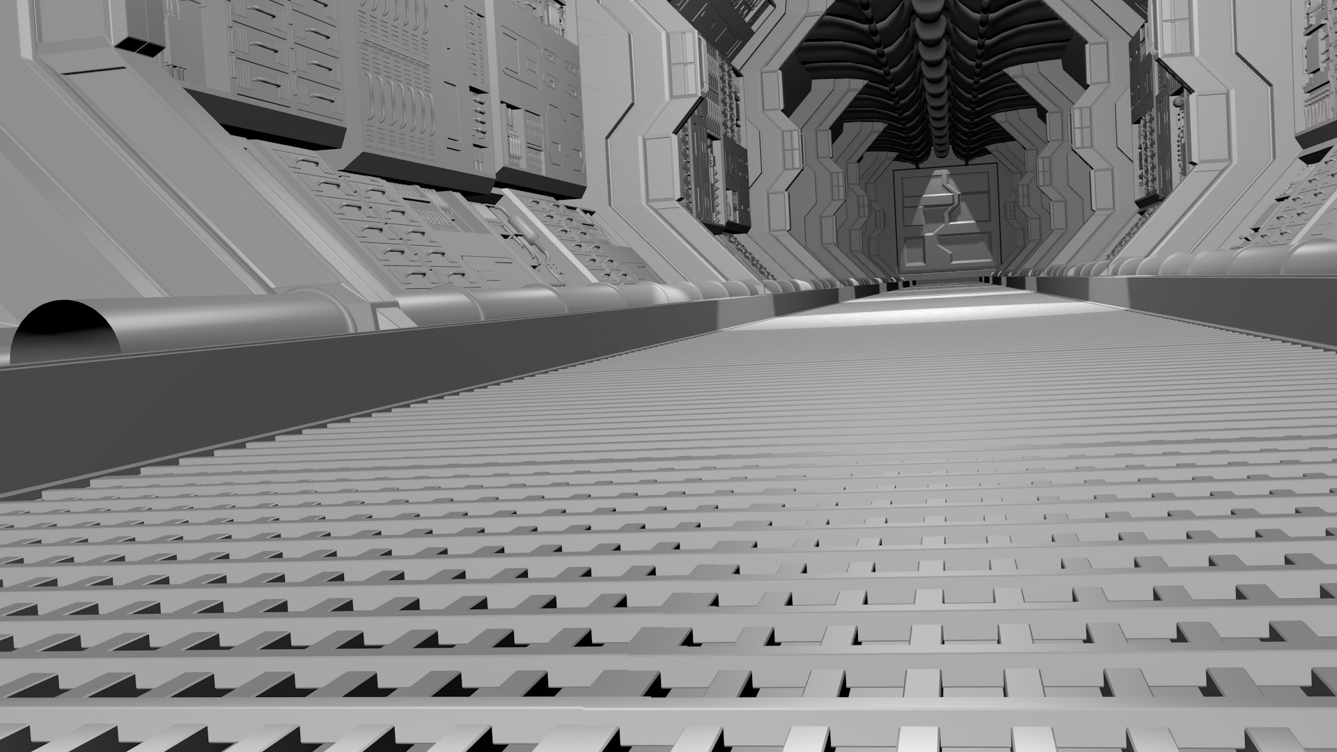 Spaceship Corridor 3d Model