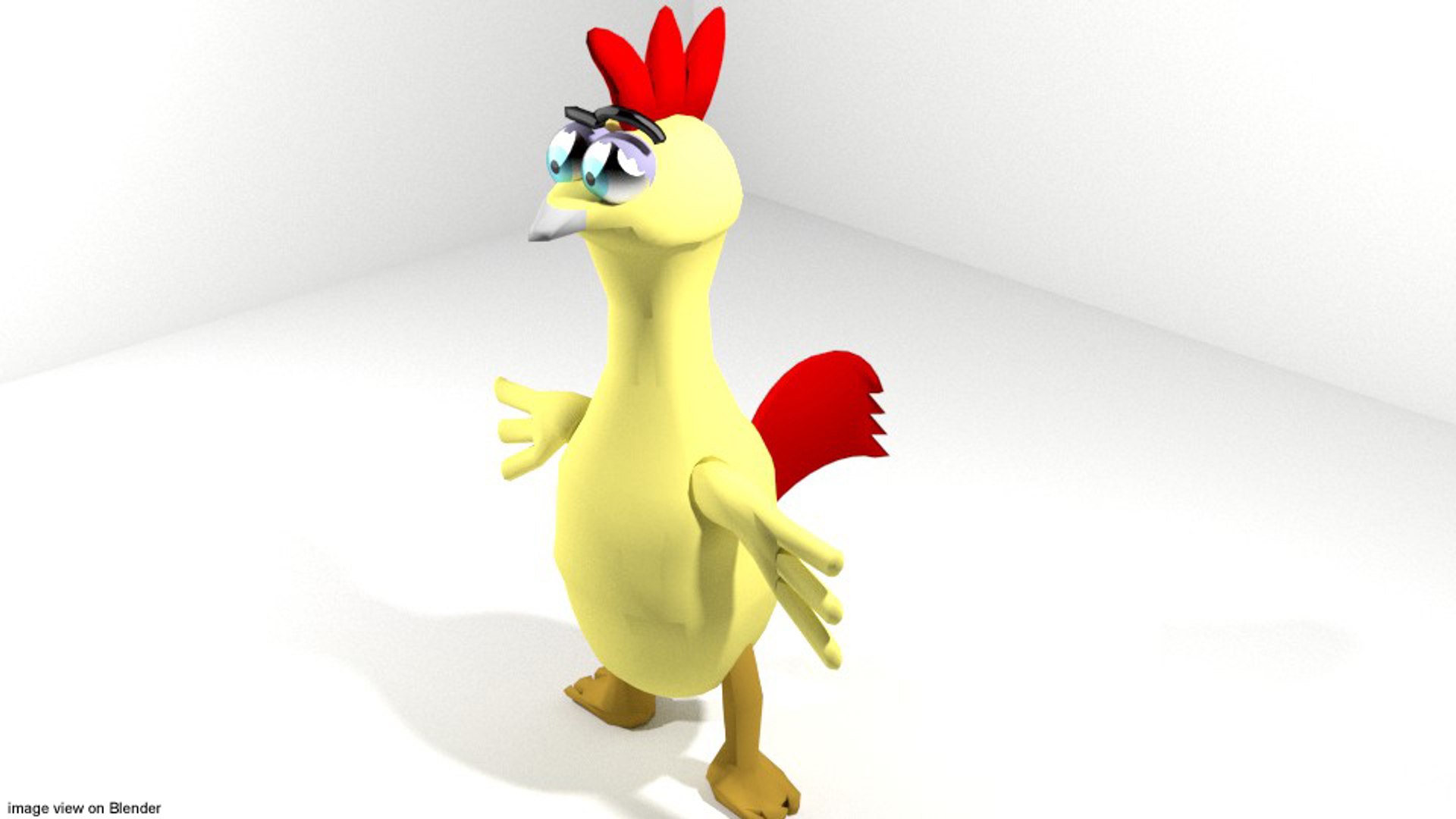 3d model cartoon toon chicken