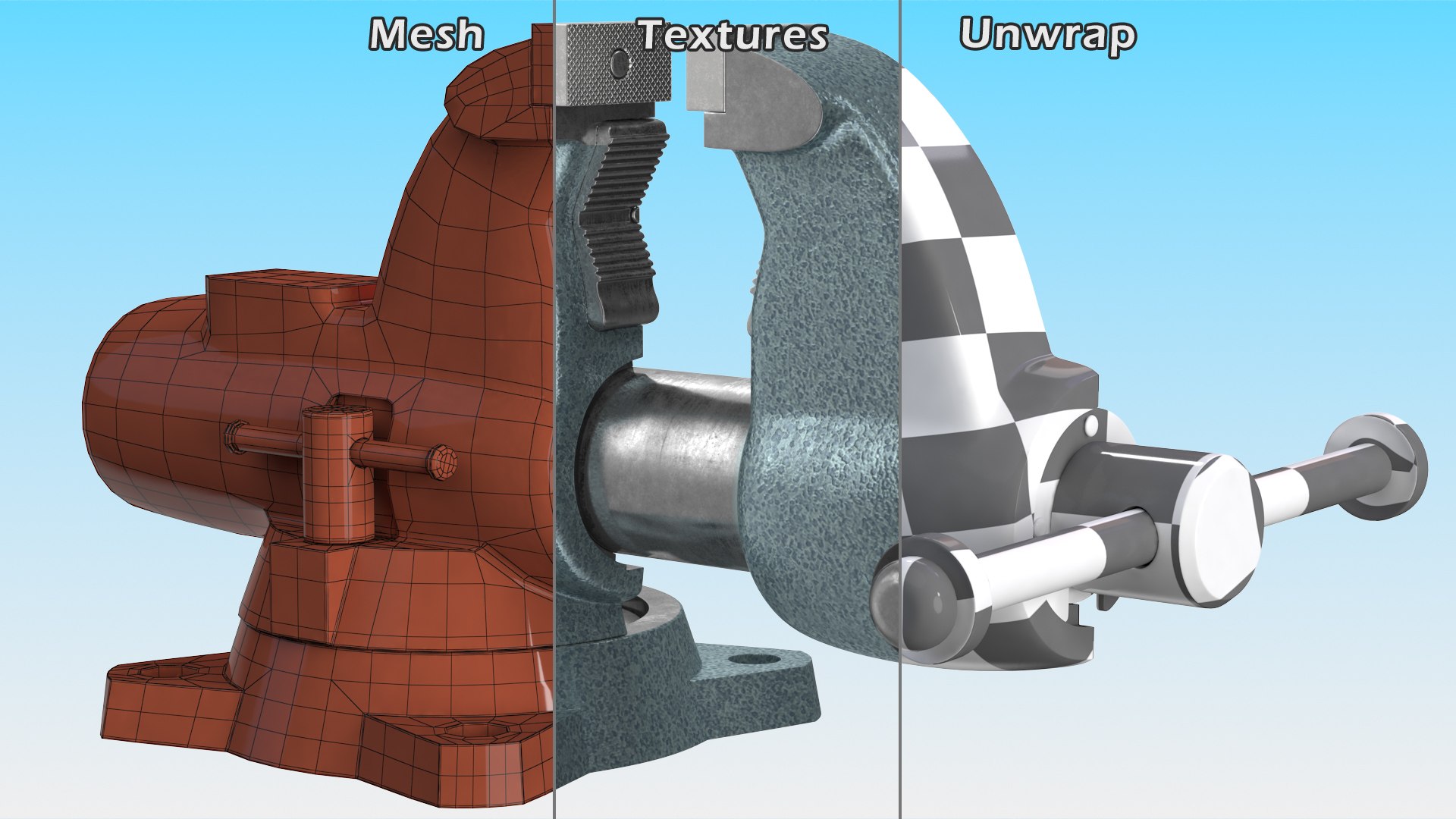 Wilton bench vise cross section 3D model - TurboSquid 1674018