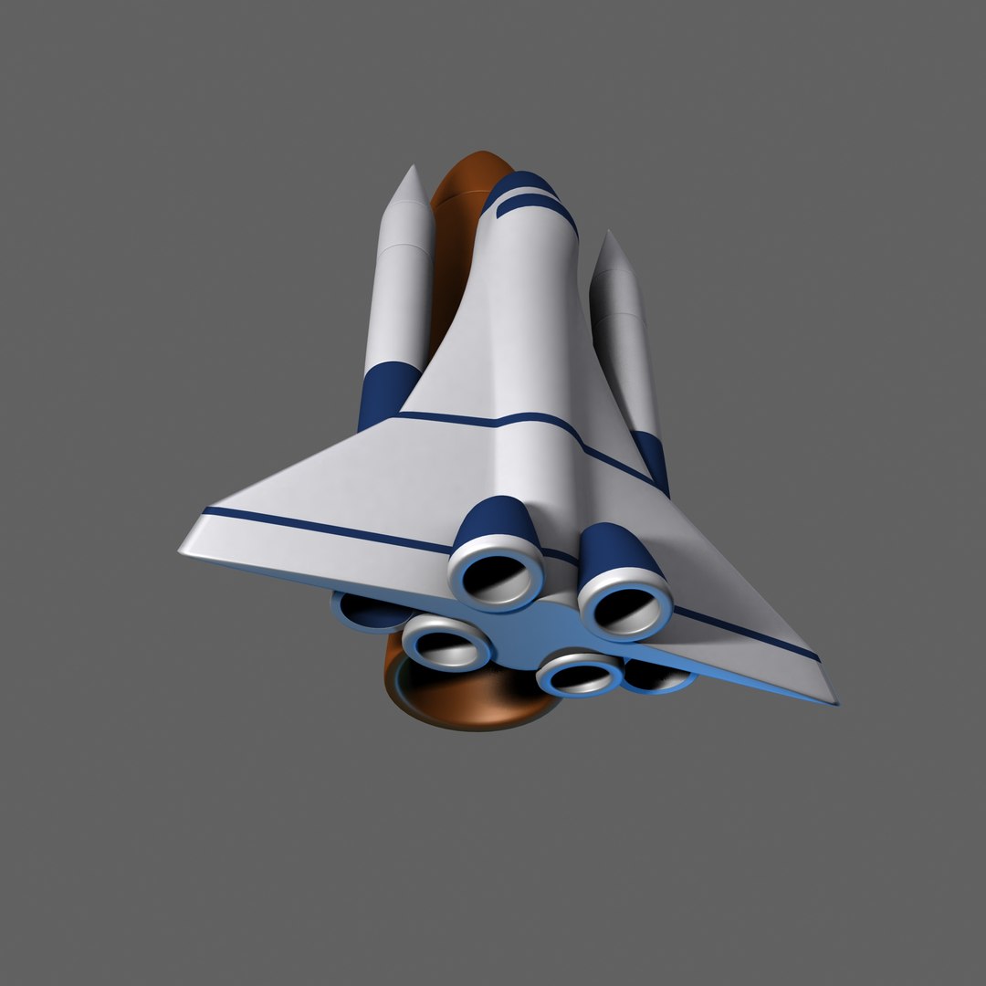 3D model simple cartoon space shuttle - TurboSquid 1414864