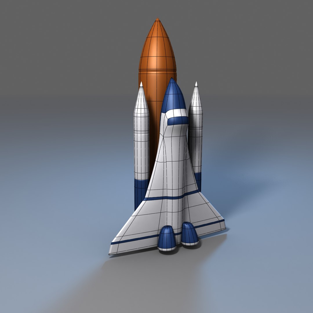 3D model simple cartoon space shuttle - TurboSquid 1414864