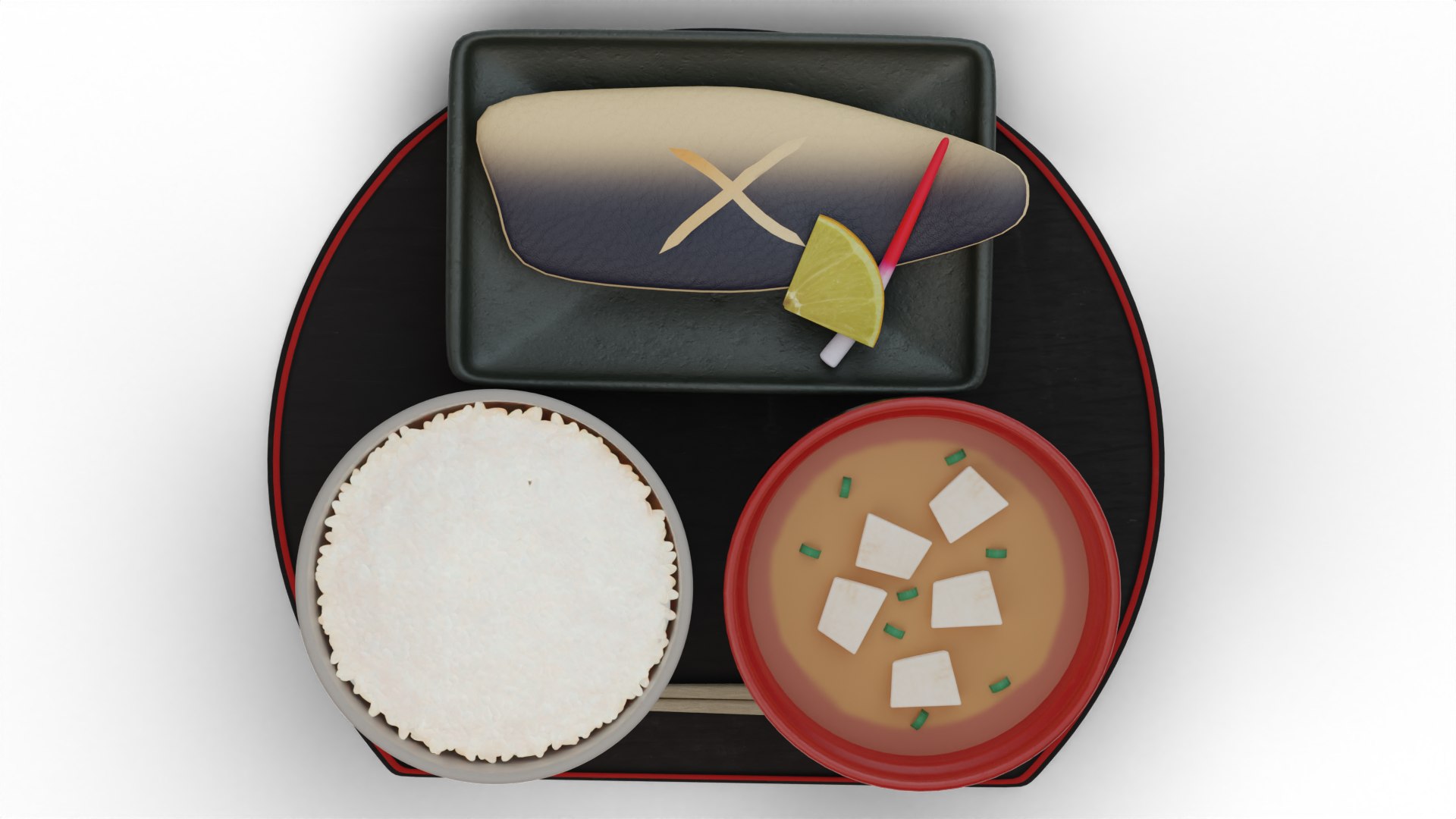 Grilled Fish Set Meal 3D Model - TurboSquid 1881206