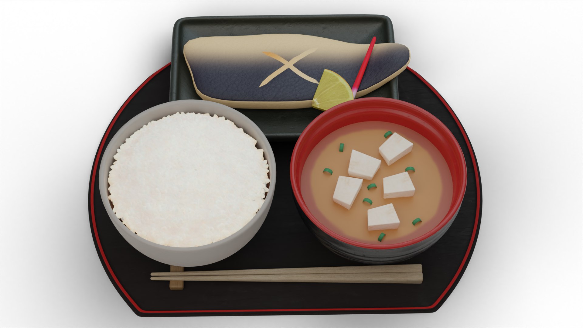 Grilled Fish Set Meal 3D Model - TurboSquid 1881206