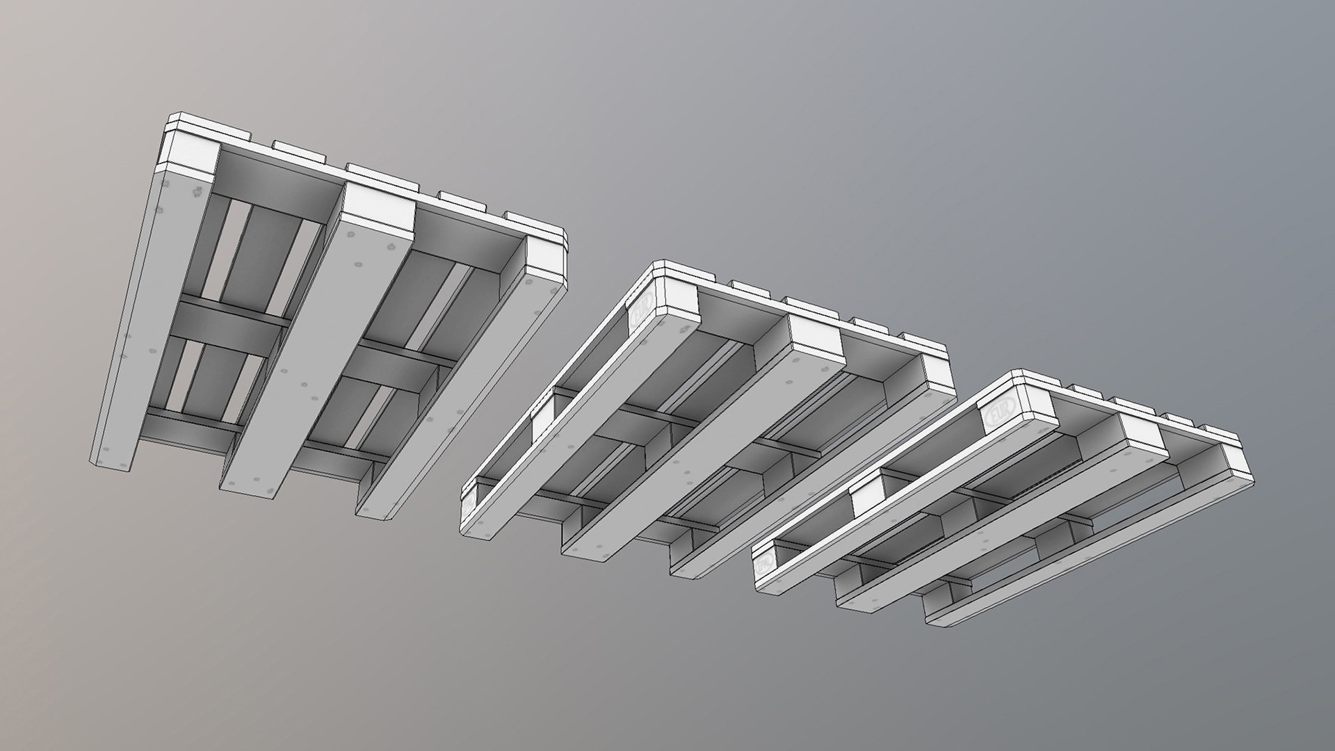 3D Collection Cargo Wood Pallets EUR EPAL model - TurboSquid 1755507