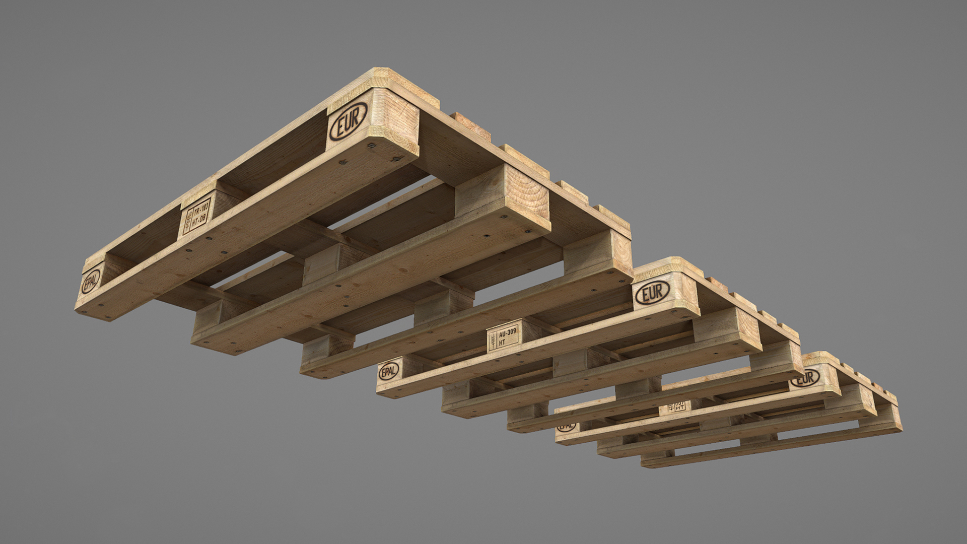 modelo 3d Colección Cargo Pallets de Madera EUR EPAL - TurboSquid 1755507