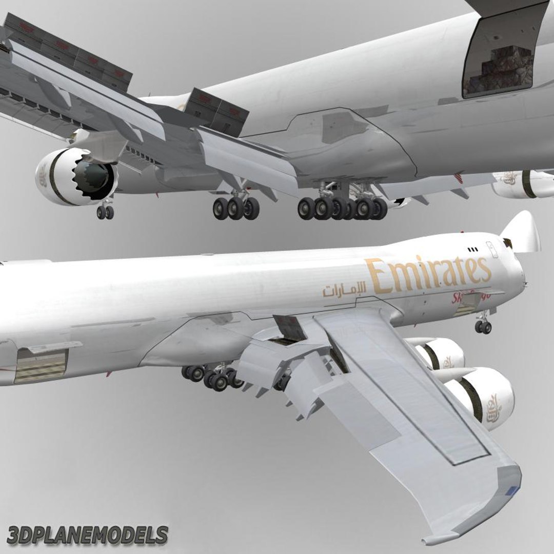 3ds Max B747-8 Emirates Skycargo Cargo Plane