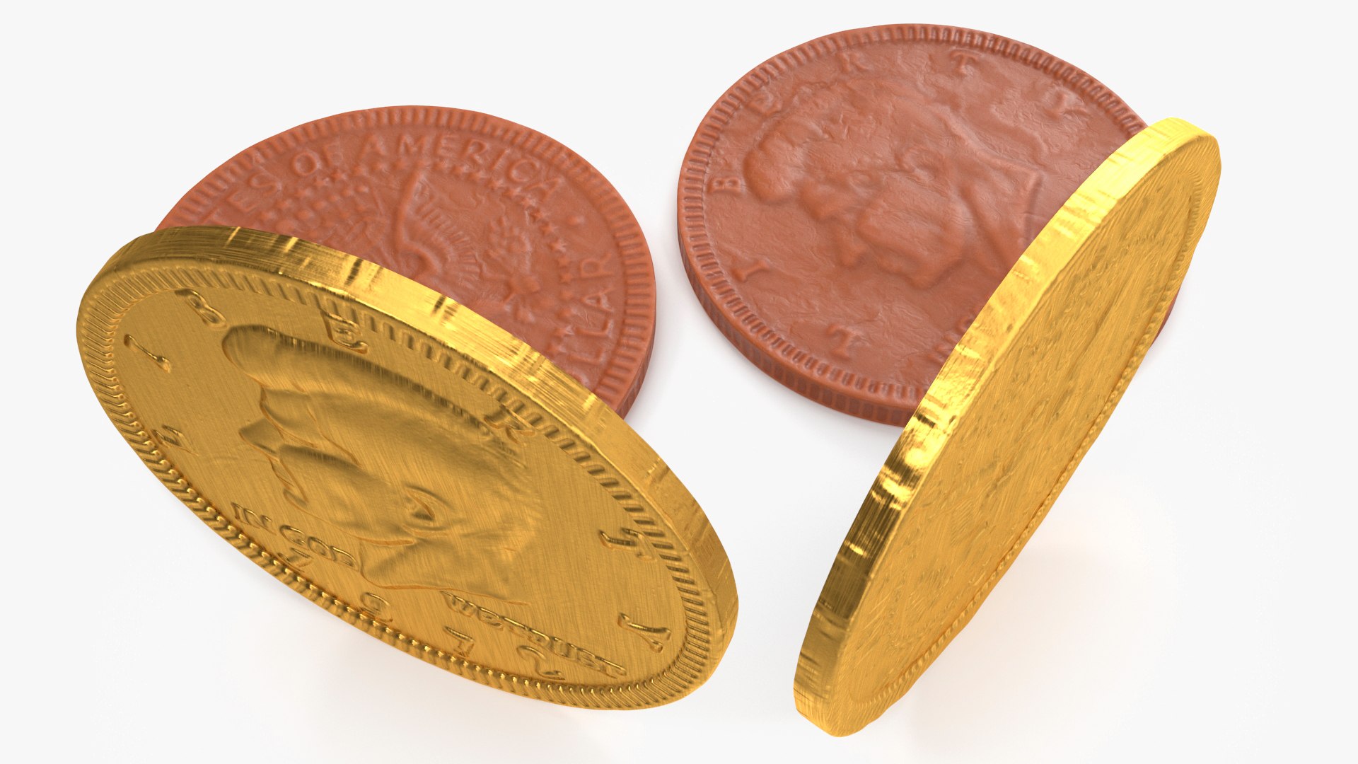 Milk Chocolate Coin With Golden Foil Wrapper 3D Model - TurboSquid 2101470